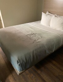 Someone was in the room already the imprints of someone sitting on the bed