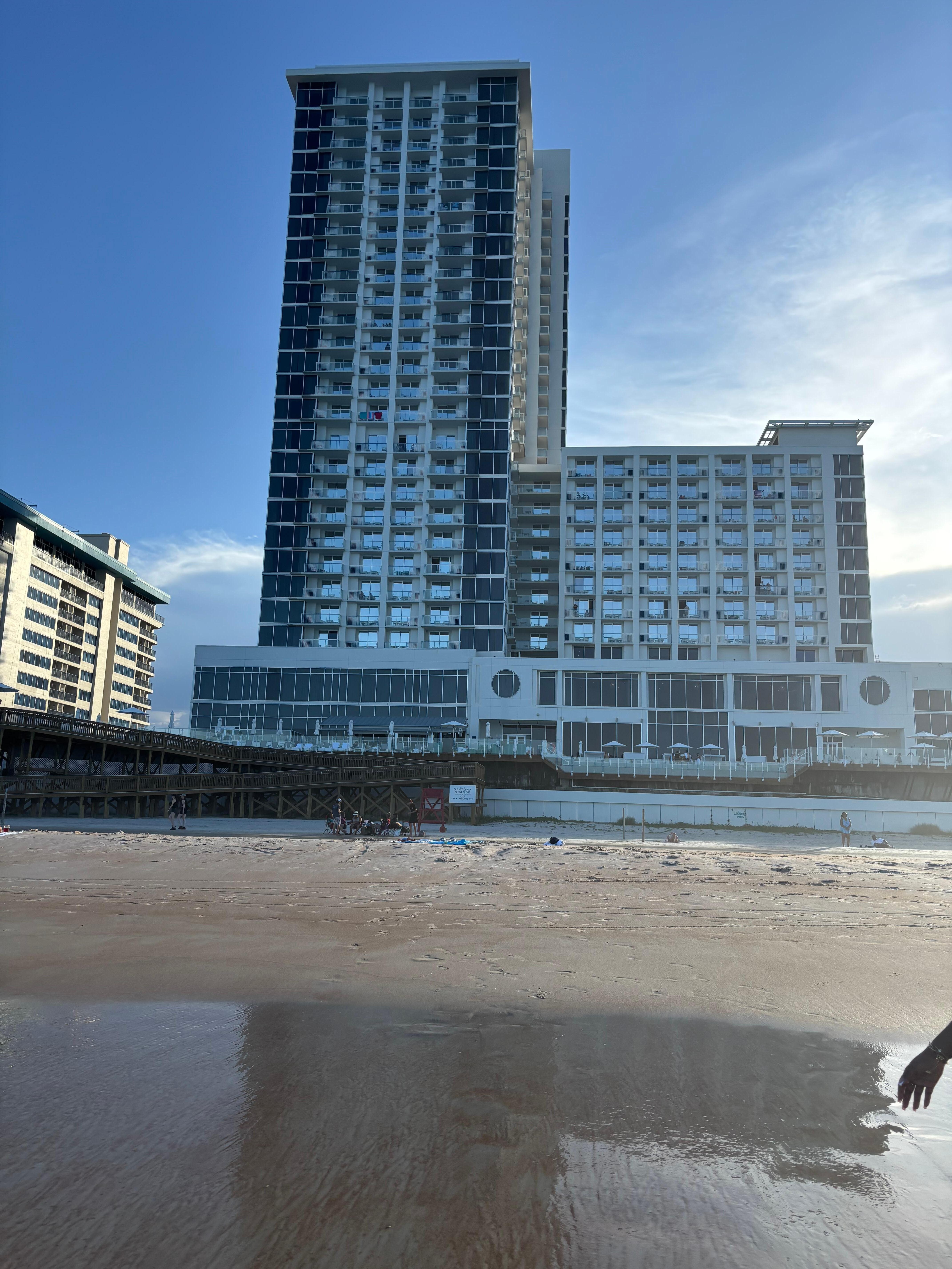 View of hotel from the beach