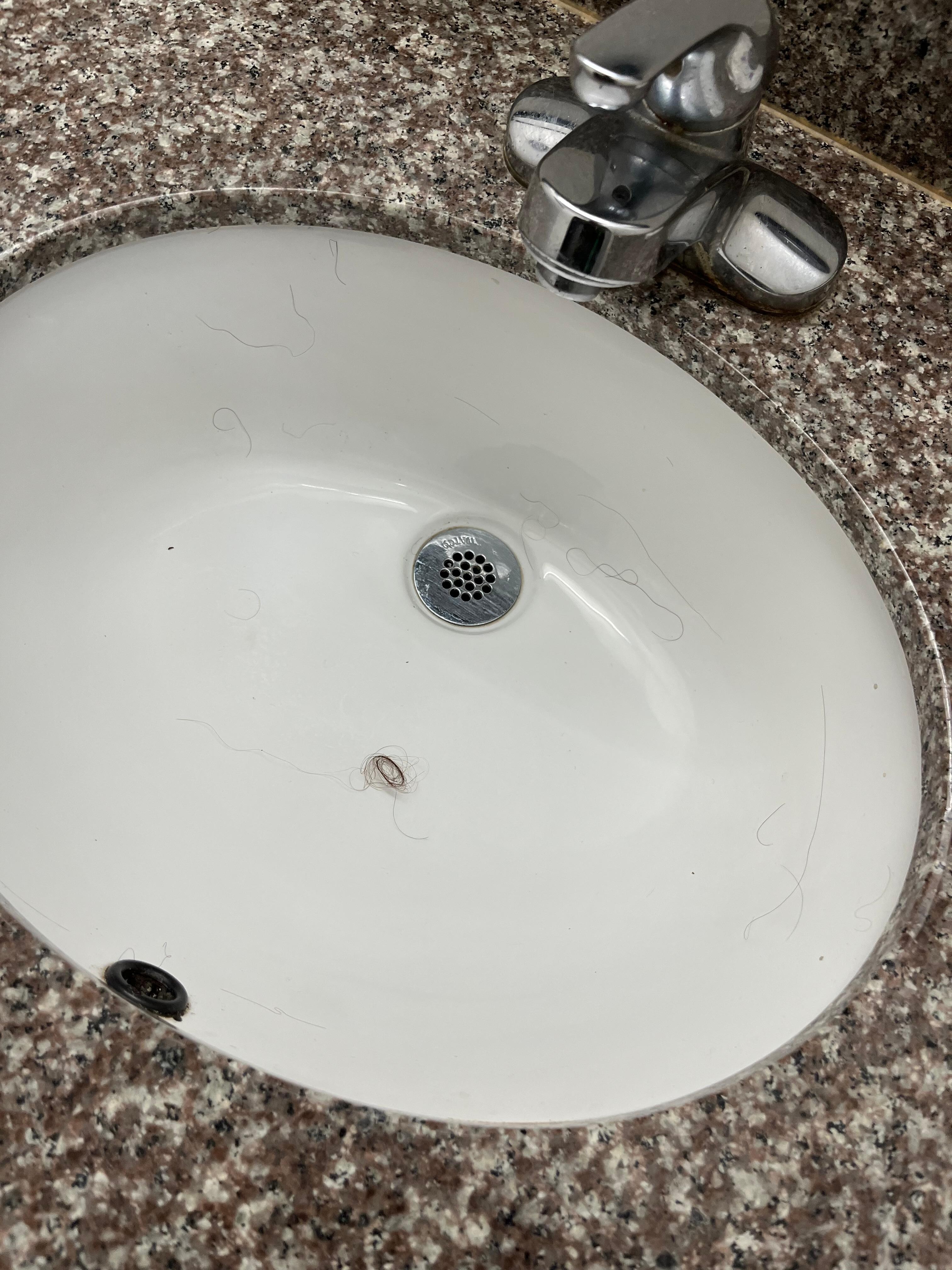 Hair in sink