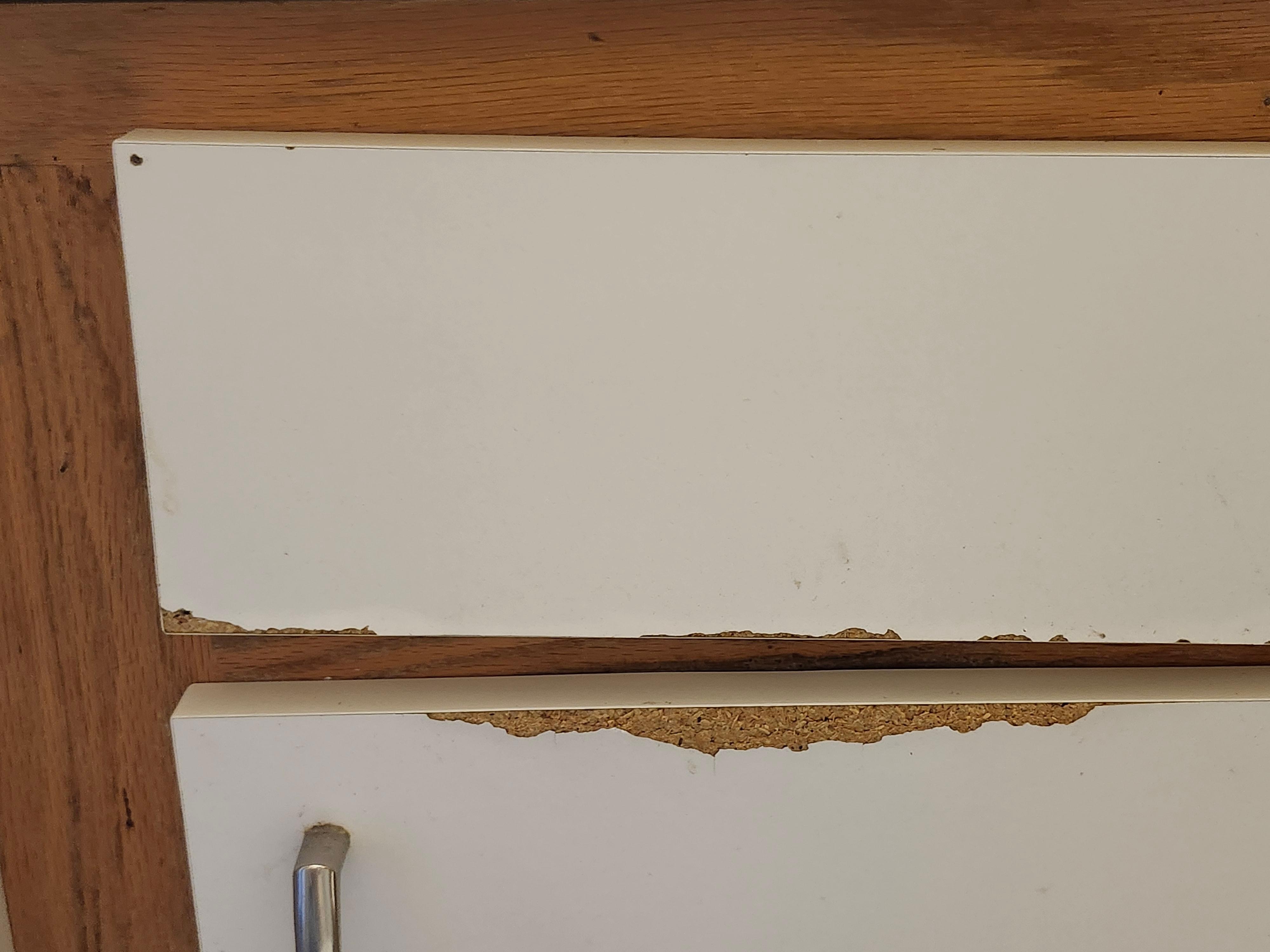 Every cupboard was chipped on crooked