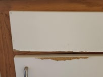 Every cupboard was chipped on crooked