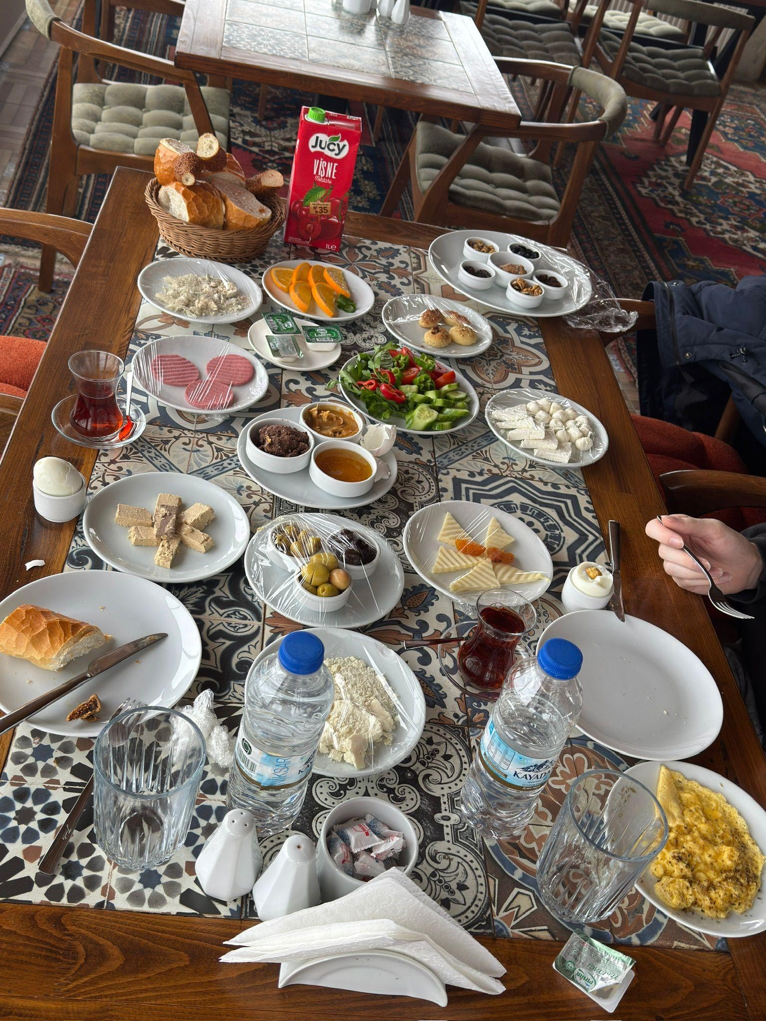 Breakfast on the day without a lot of visitors.