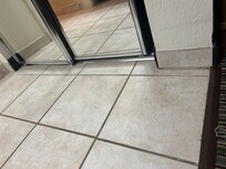Oh, and the mirrored closet doors were falling off the tracks. Very dangerous!