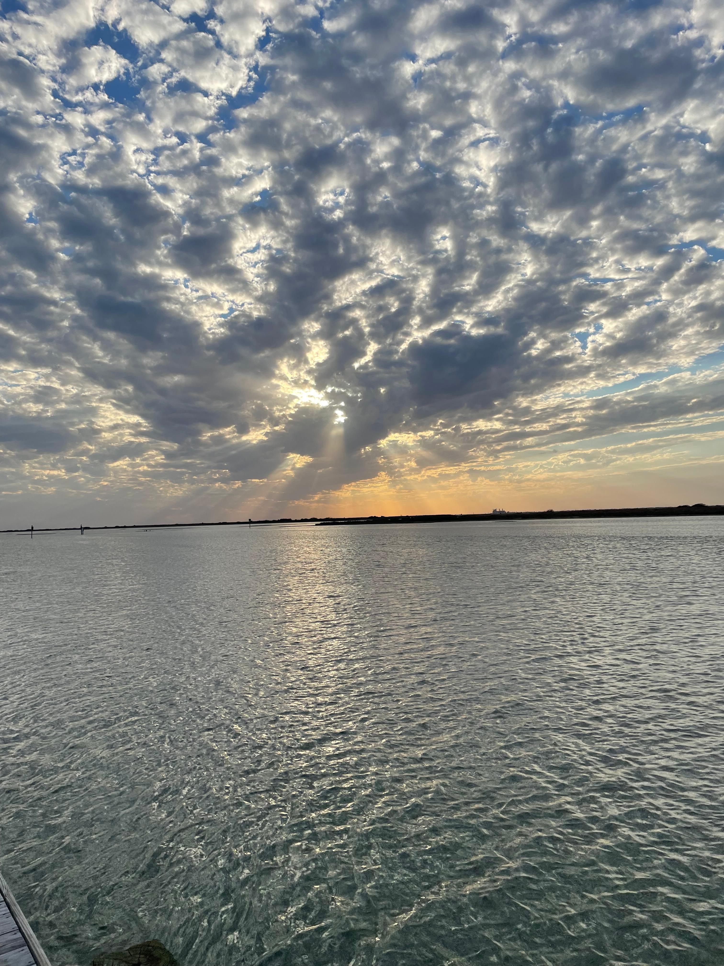 The contrast between the sky,clouds and water made the photo look awesome 
