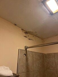 This is the same bathroom ceiling, note the black mold