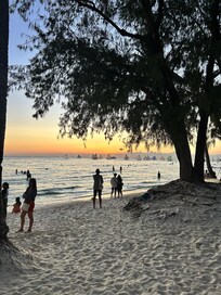 Sunset in front of the hotel