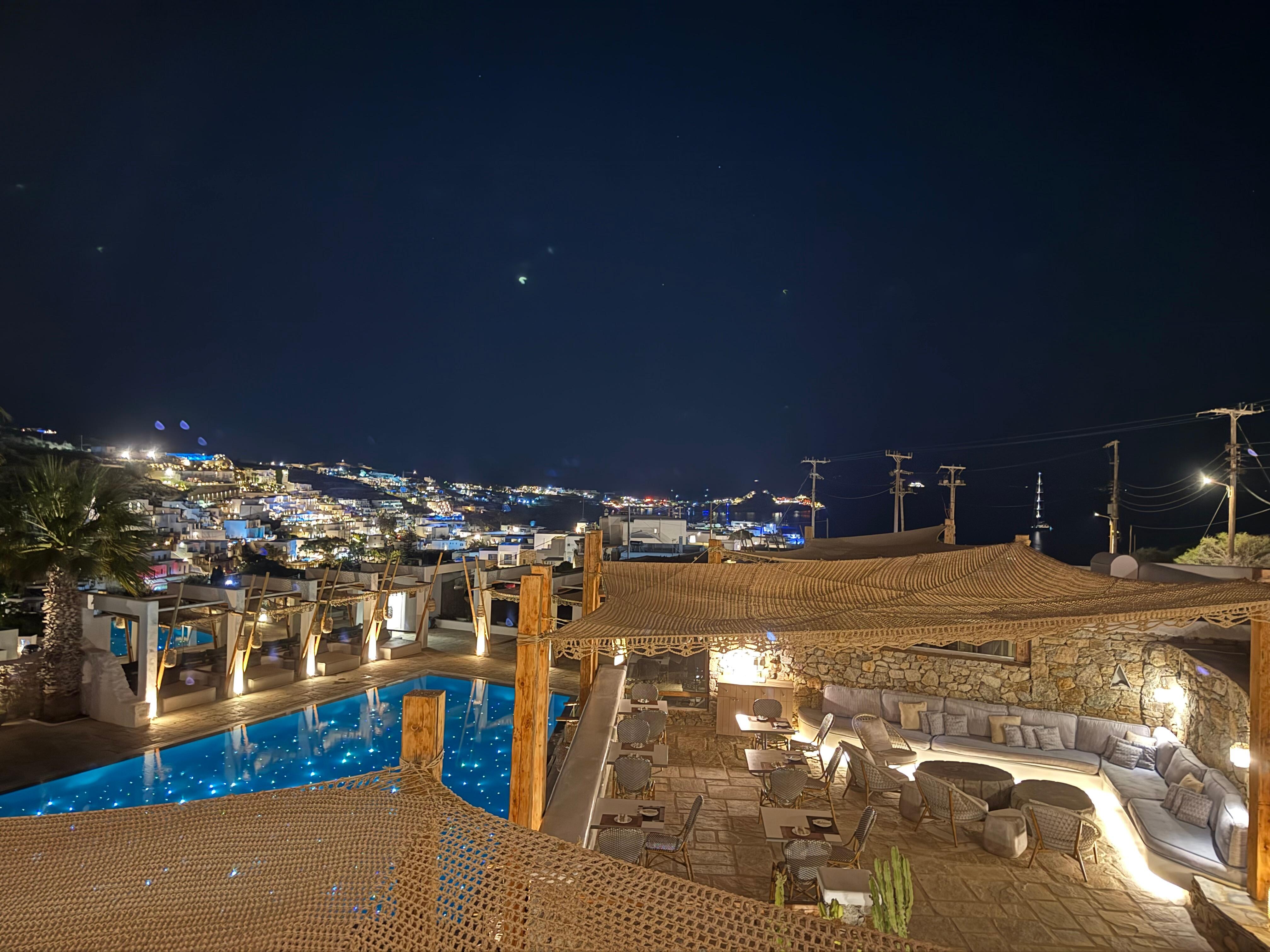 Evening view from dinner restaurant