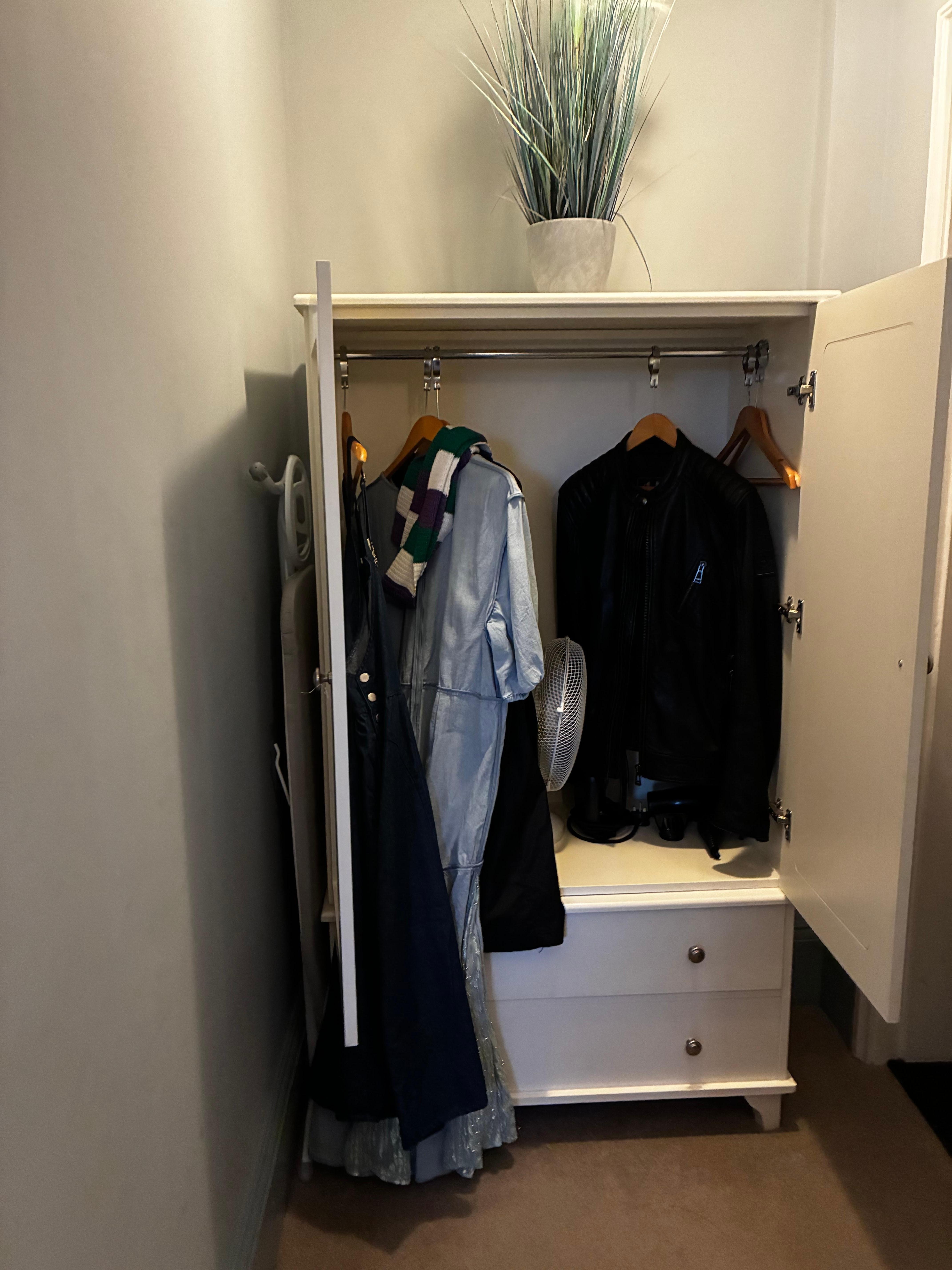 Very small wardrobe. 