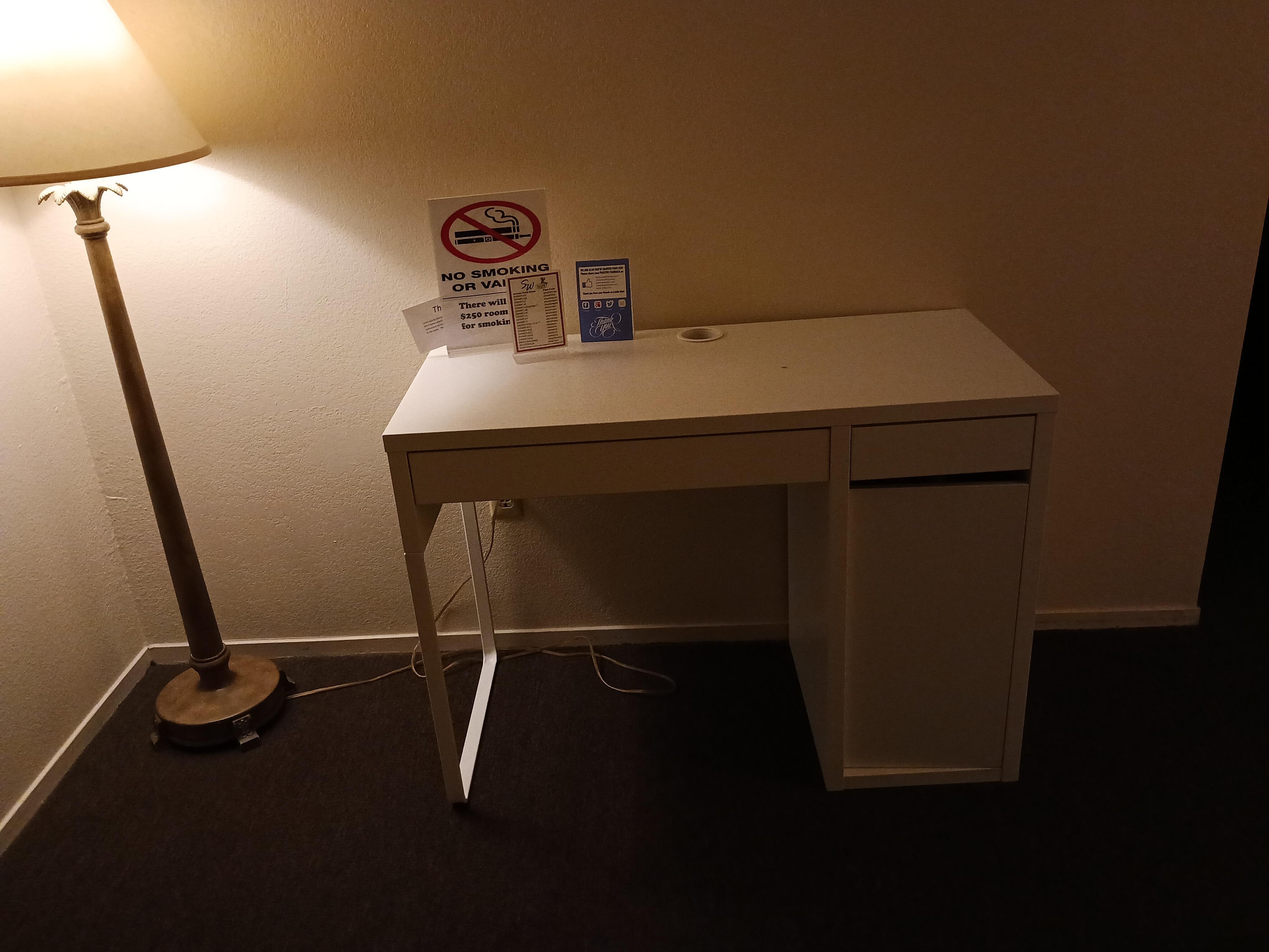 Desk didn't even have a chair