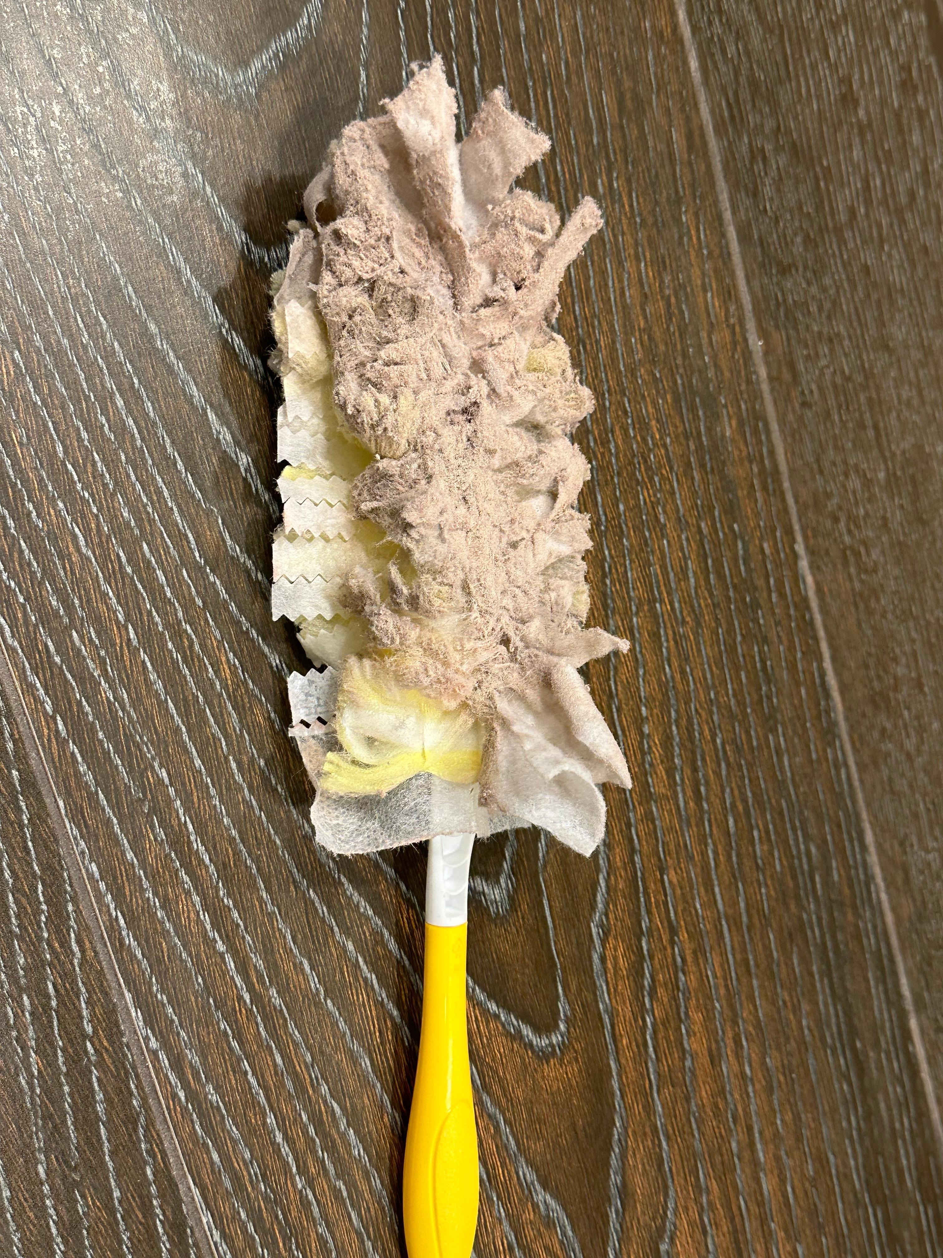 Swiffer dry to clean the filter intake cover that was coated with dust! Gross
