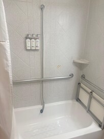 Shower hand -held was hanging loose as the holder was missinng