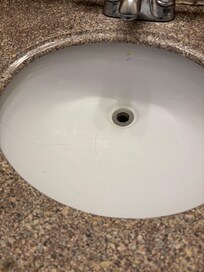 Cracked and stained sink