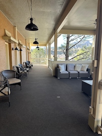 The outside patio of the second floor in the palace swing