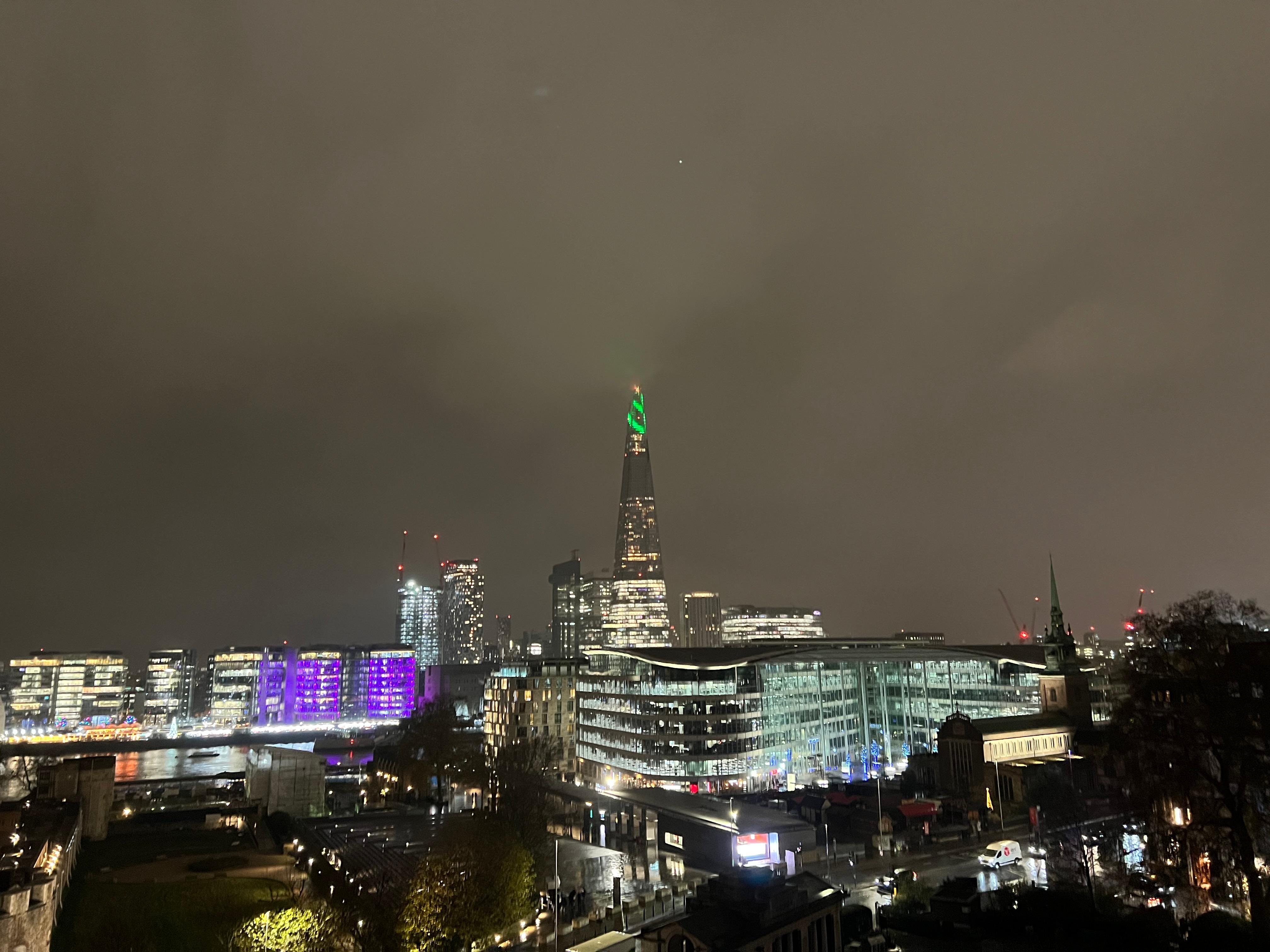 View from roof top bar.  The Shard. 