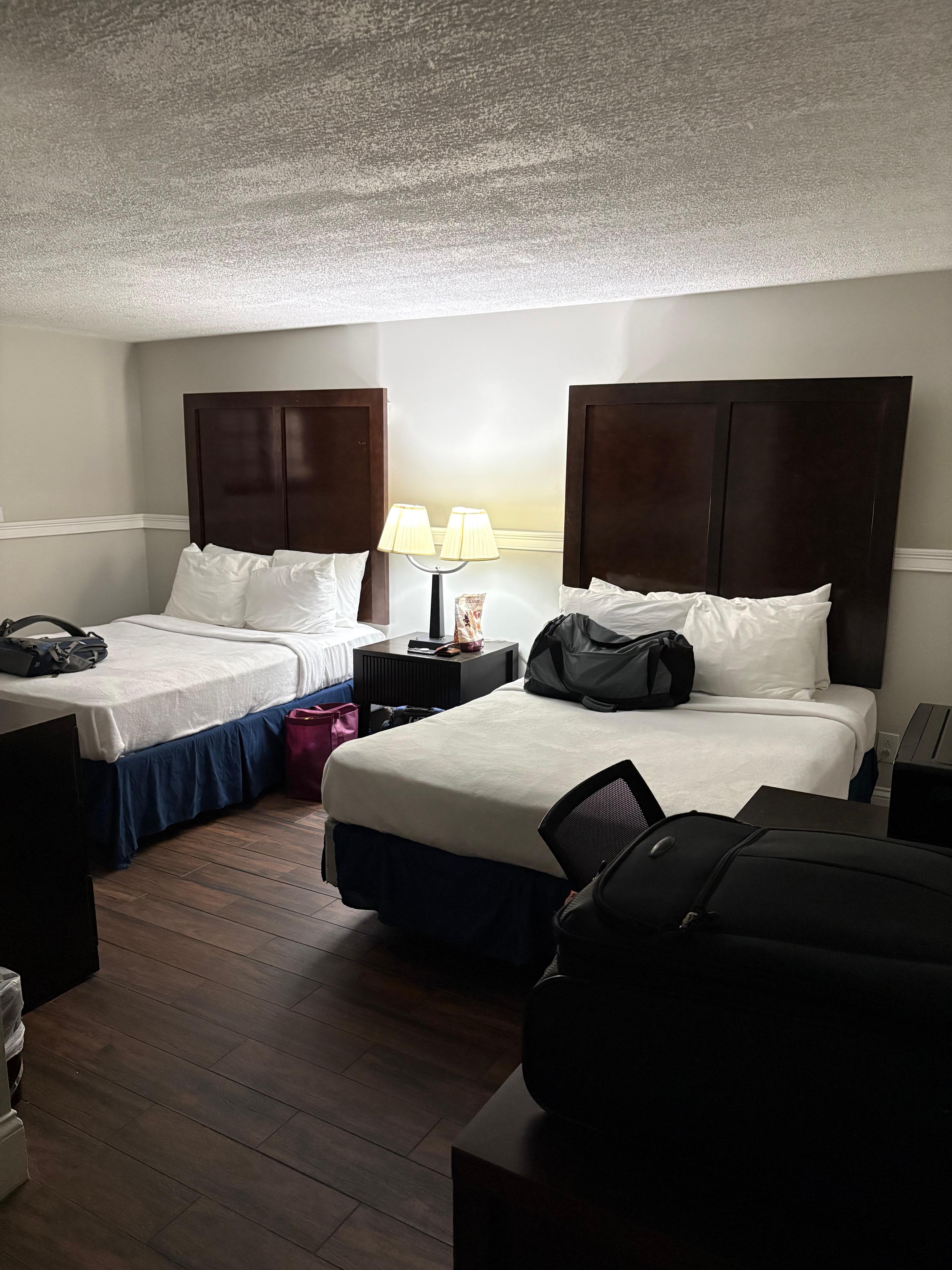 Room had one light very dark