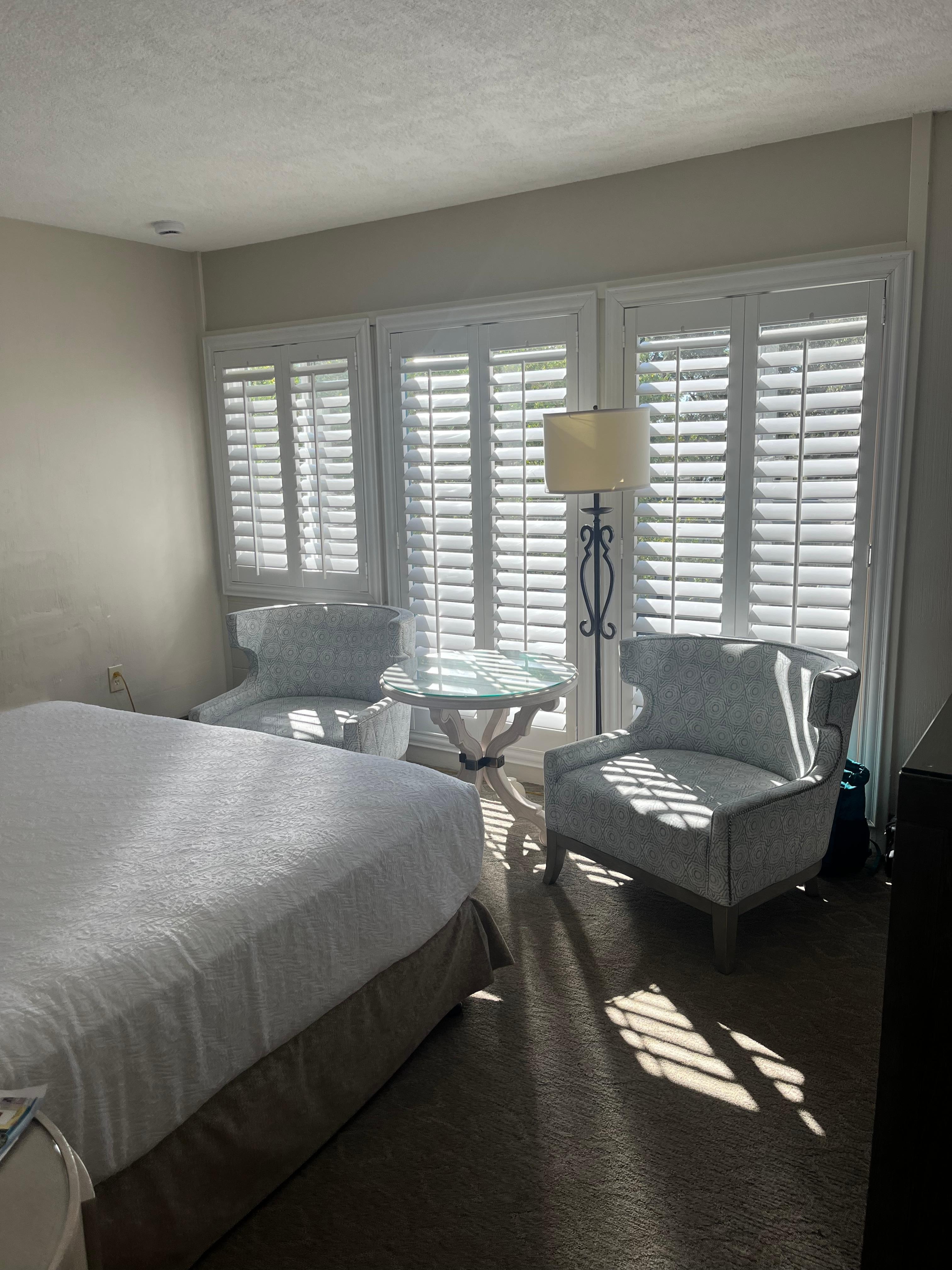 Liked the shutters.  There was plenty of room for golf clubs and suitcases.