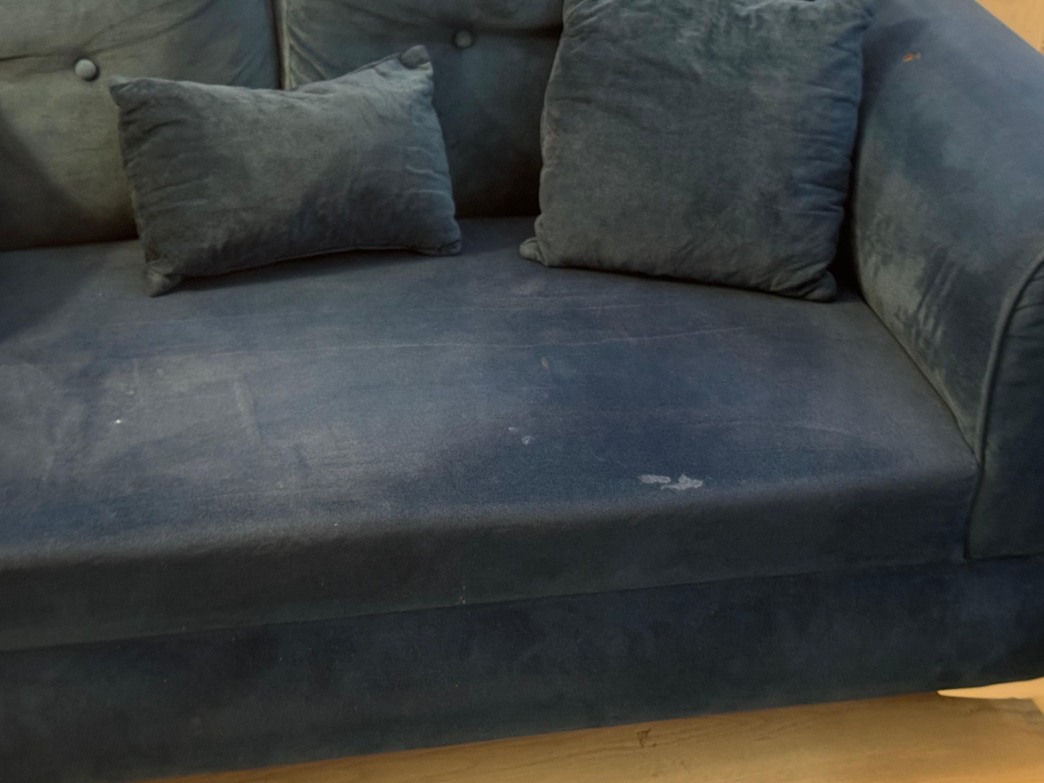 Couch with stains 