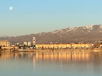 hotel reflected in the marina lake, a short walk from the hotel