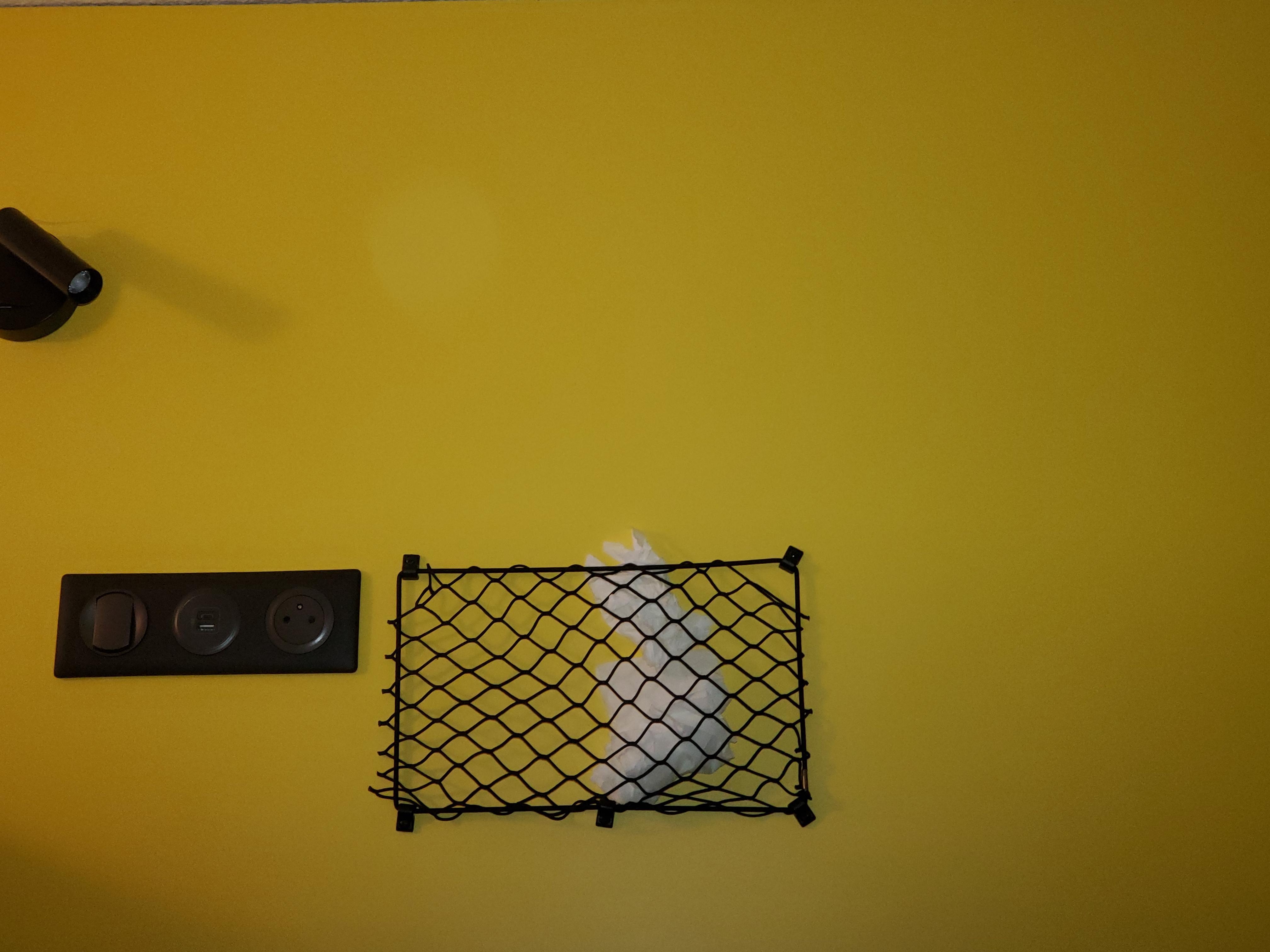 Old tissue left next to the top bed by previous tenants. AWFUL 