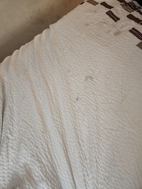 Stained bedspread