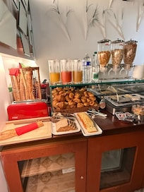 First photo of the 2:00 p.m. - 2:00 a.m. snacks and non-alcoholic beverage counter.