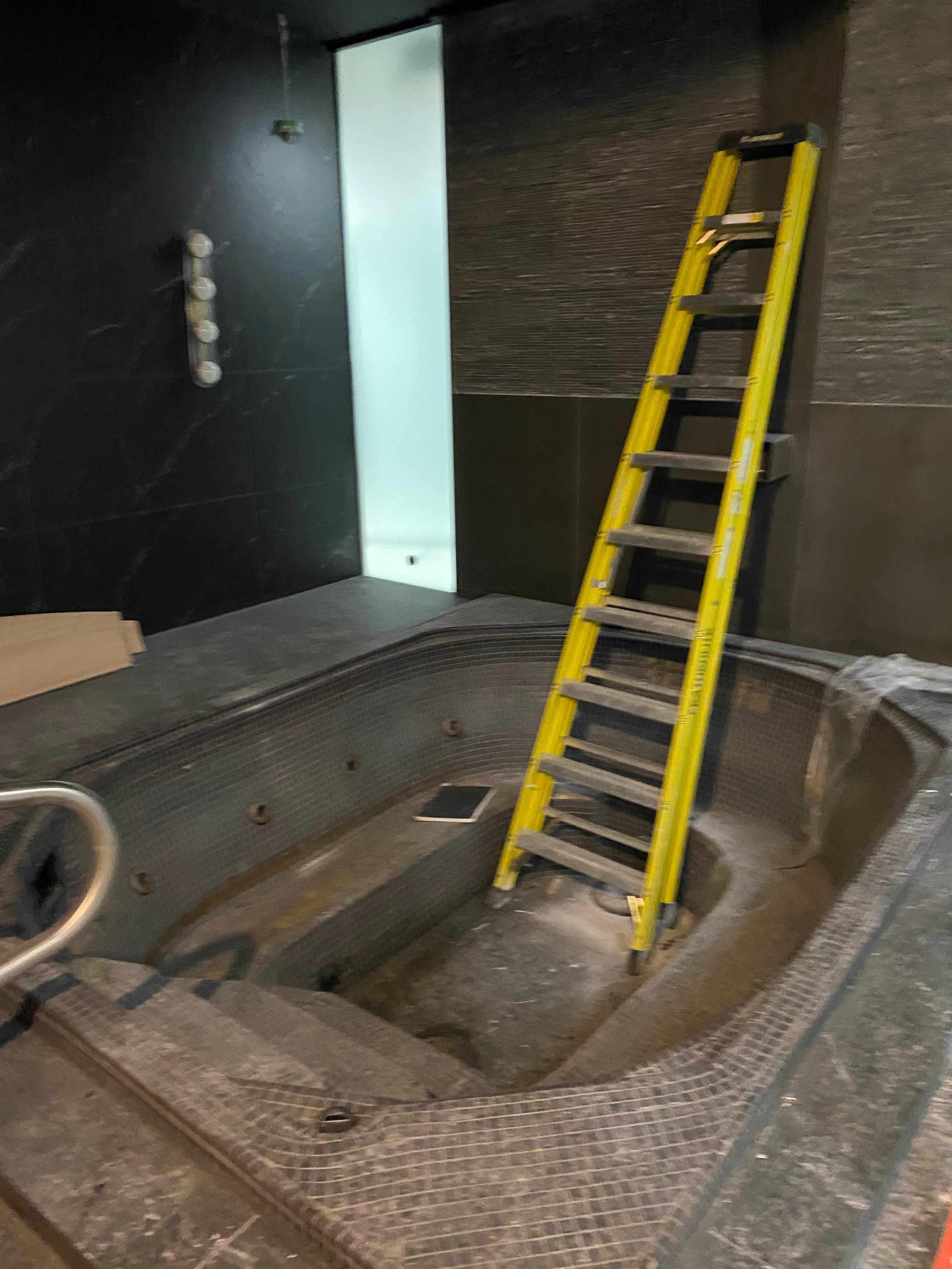 Hot tub under construction