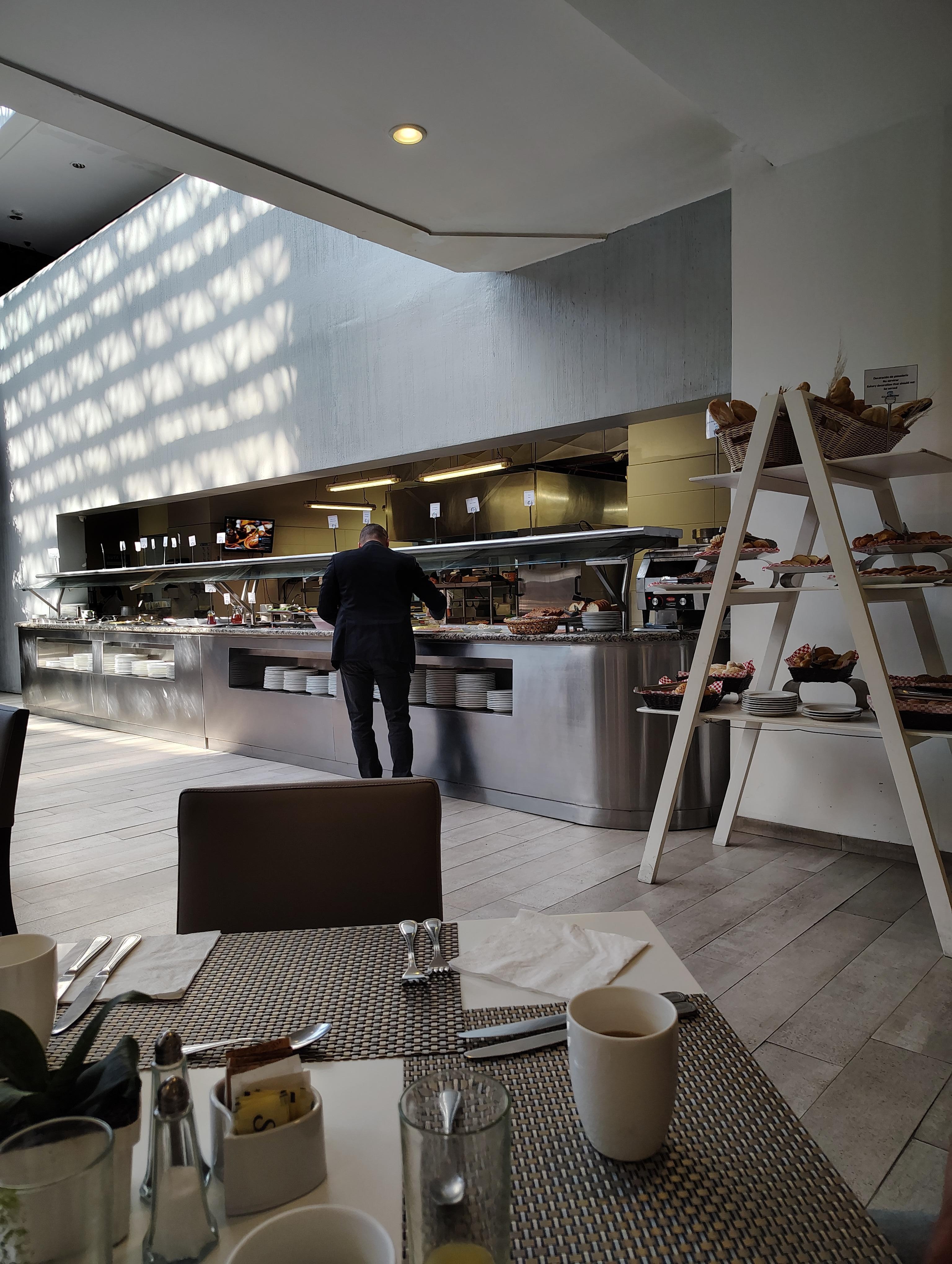 The breakfast buffet