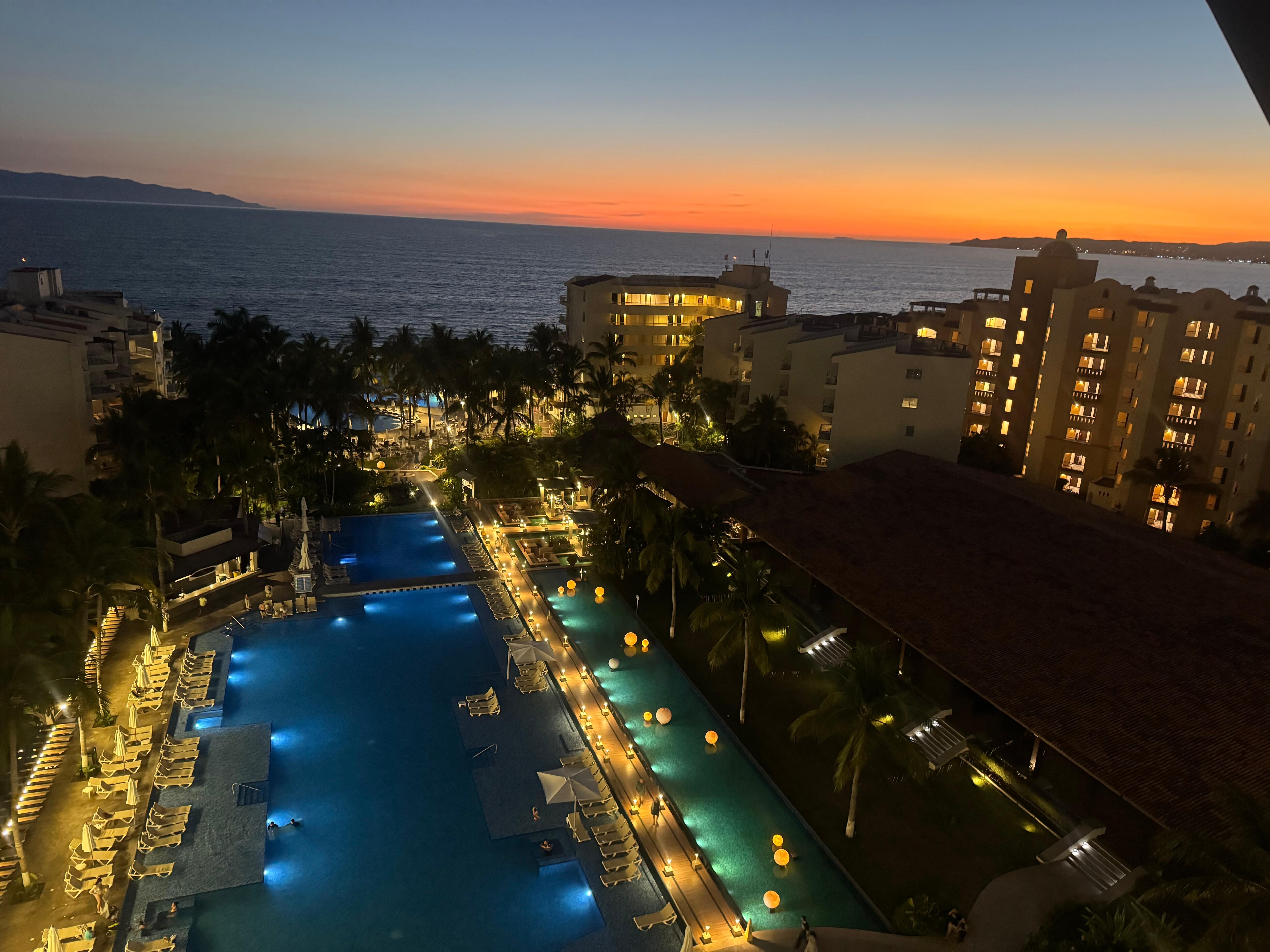 Great view from balcony of ocean side in night time floor 10 