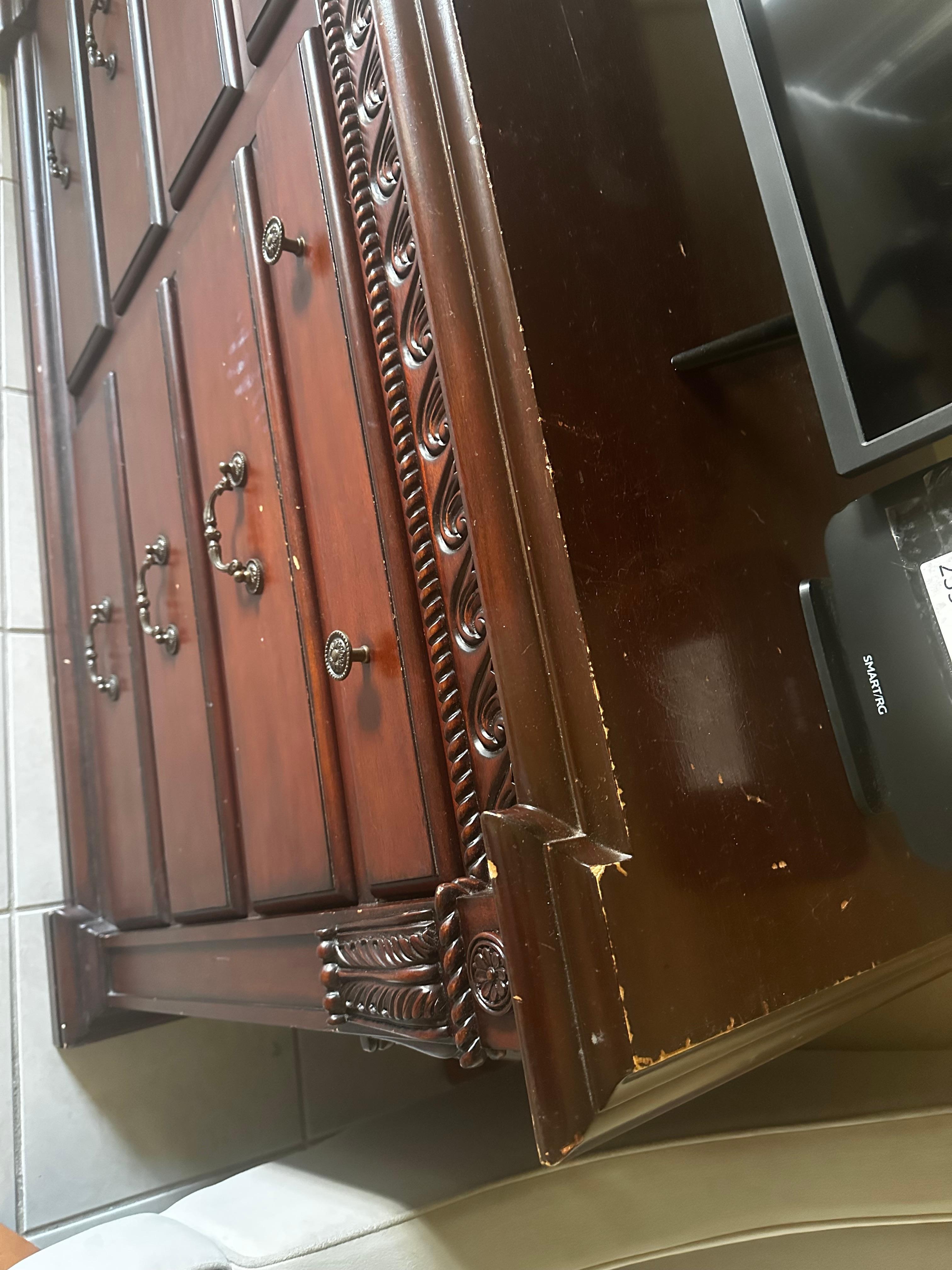 Furniture very beat up. 