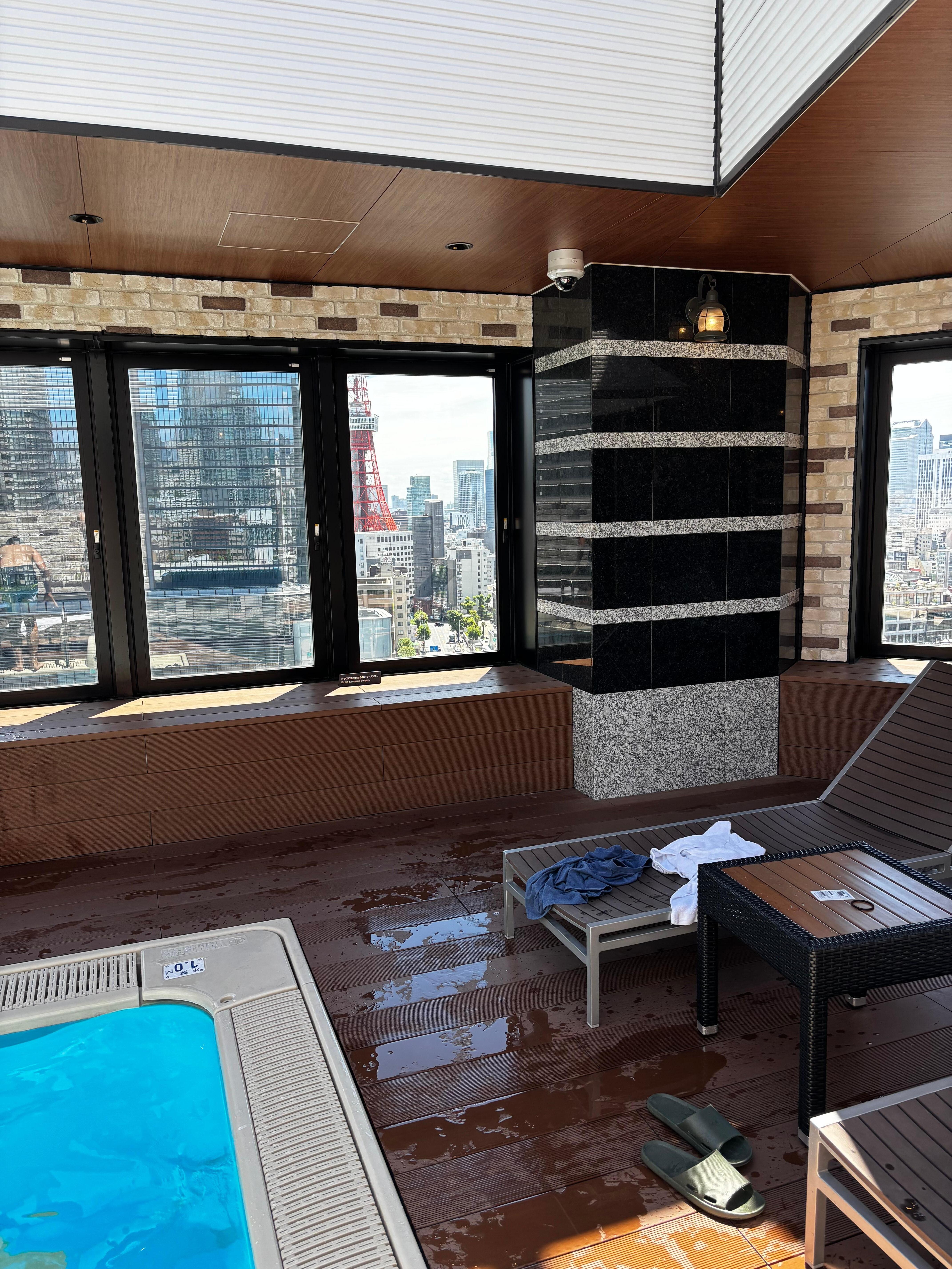 View of tower from pool