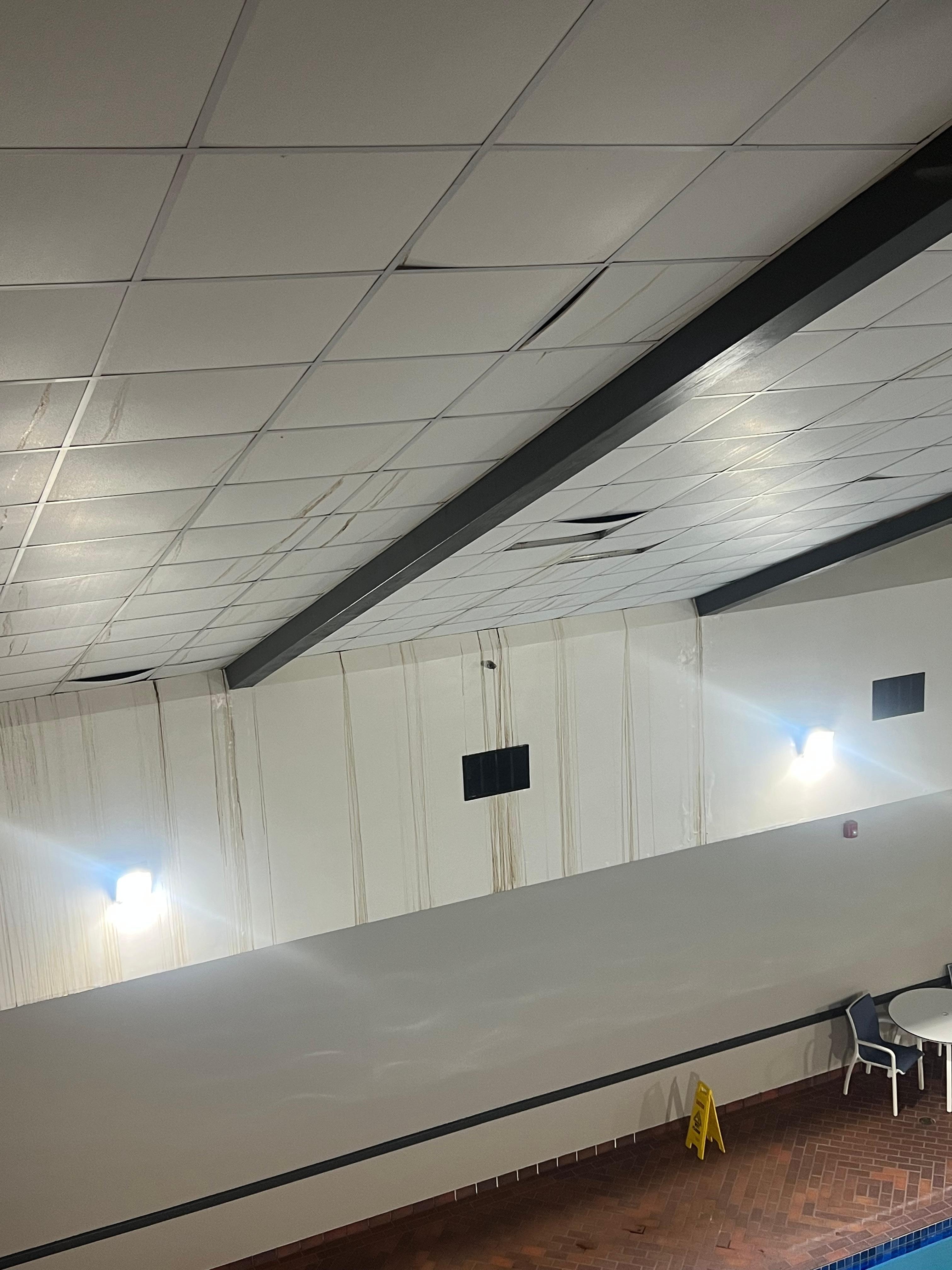 Black liquid leaking from roof