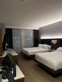 The room is spacious and clean.