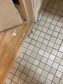 Broken bathroom tiles