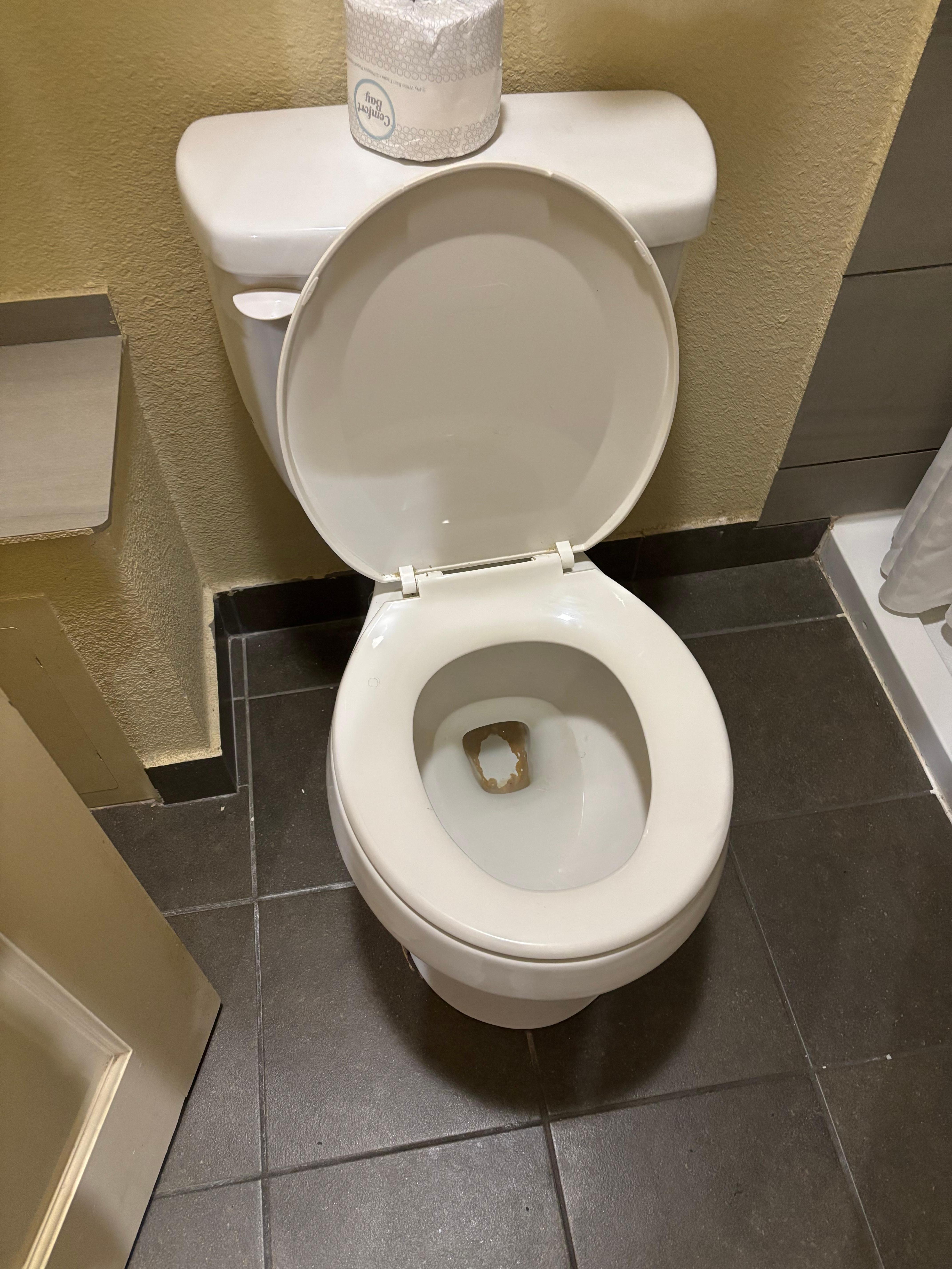 And of course, like I told you, the toilet was not mounted completely on the ground so it’s really wobbly and as you see the toilet, they just need to replace it