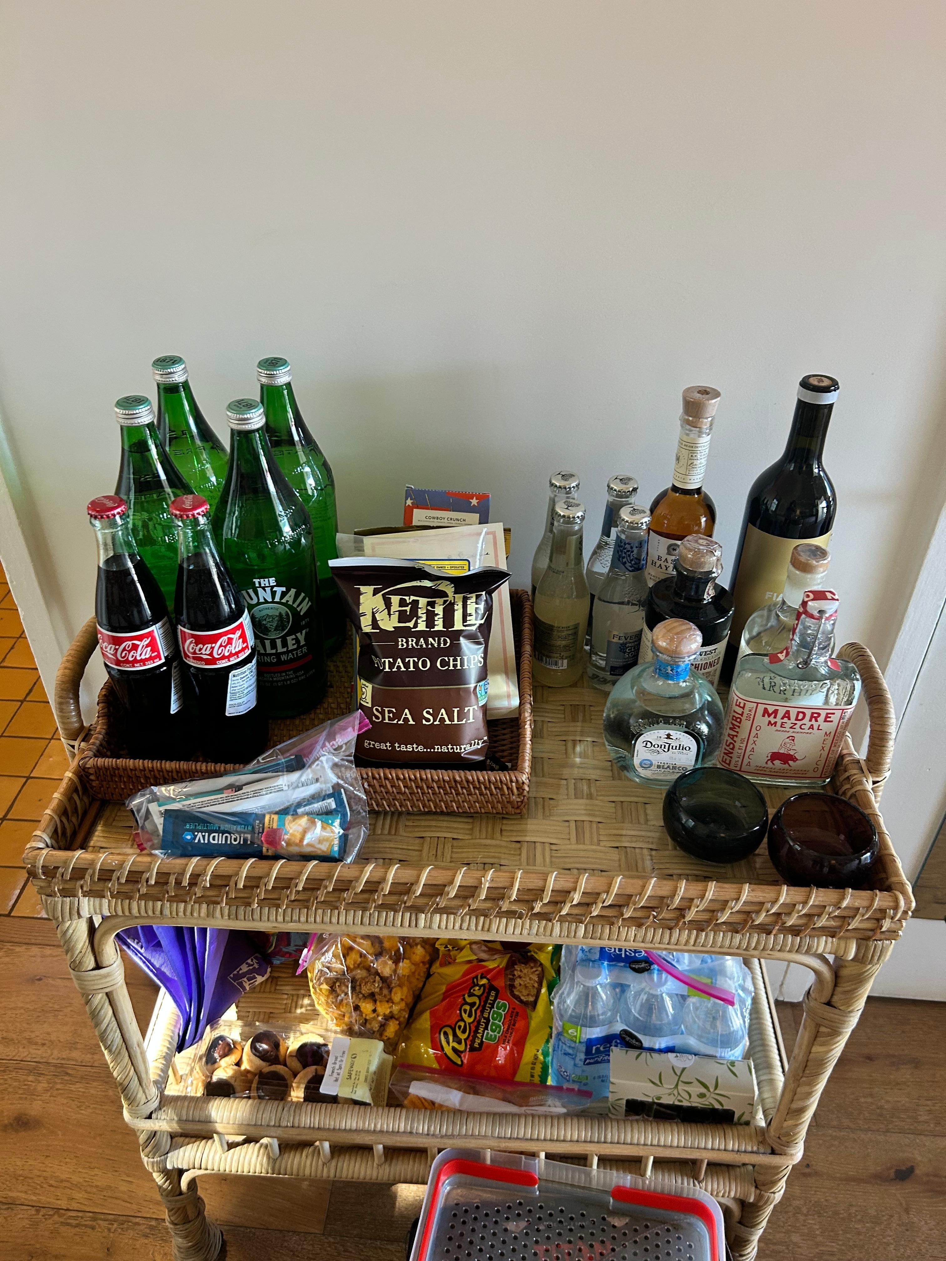 Stocked mini bar was just the right touch