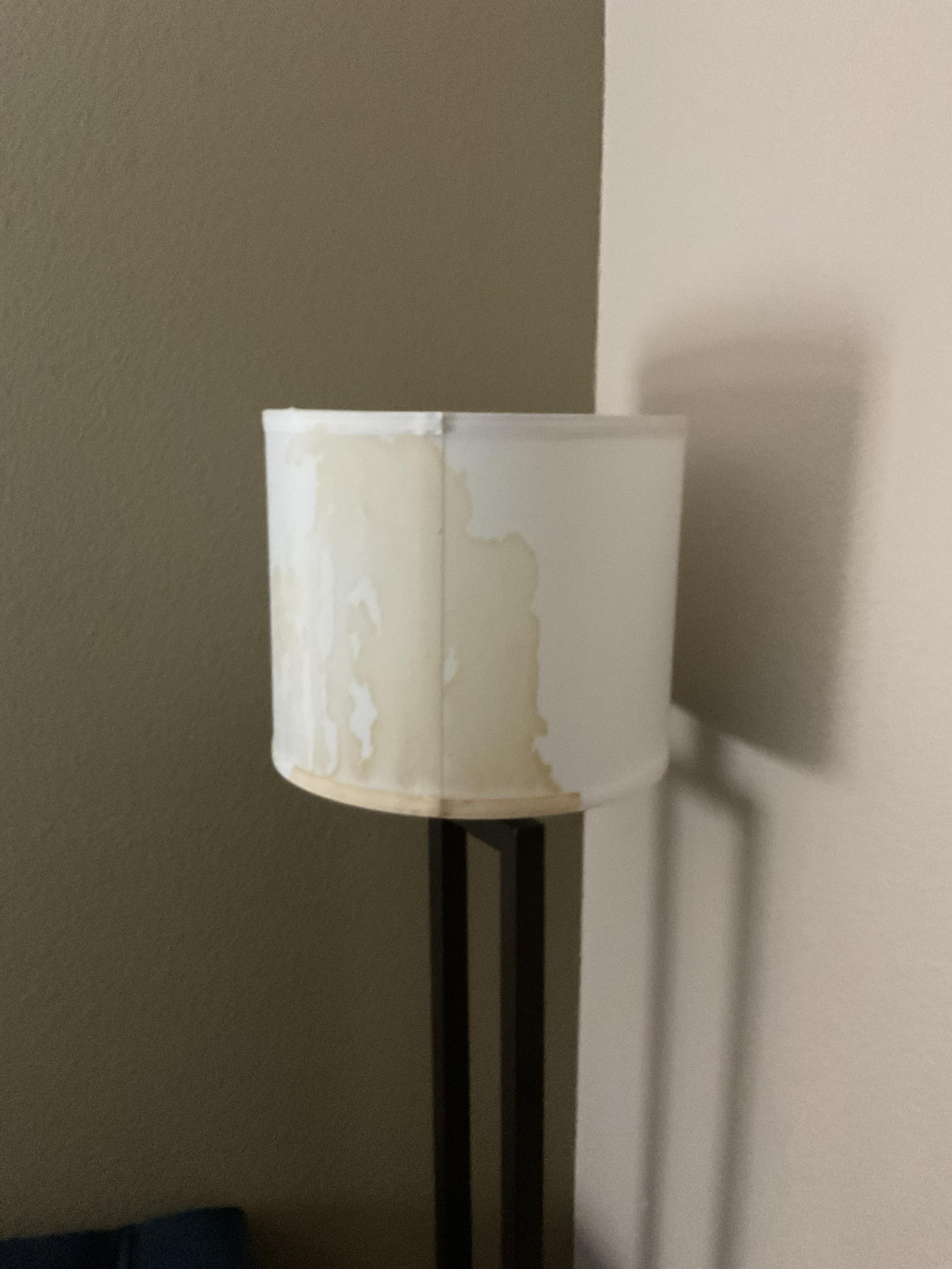 Very badly stained lampshade