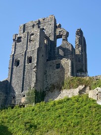 Corfe Castle is a ruin run by the National Trust