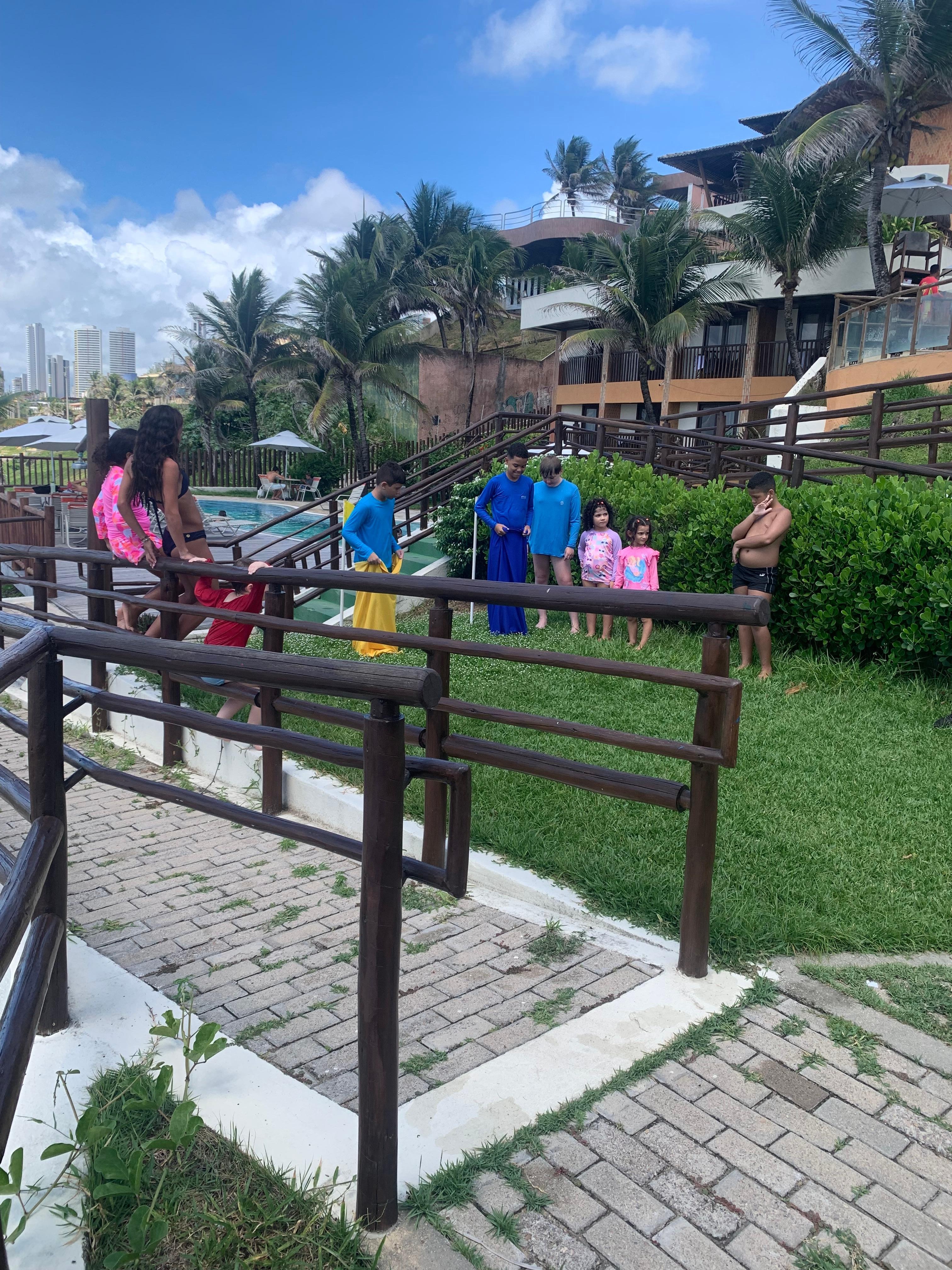 Recreação fora da piscina