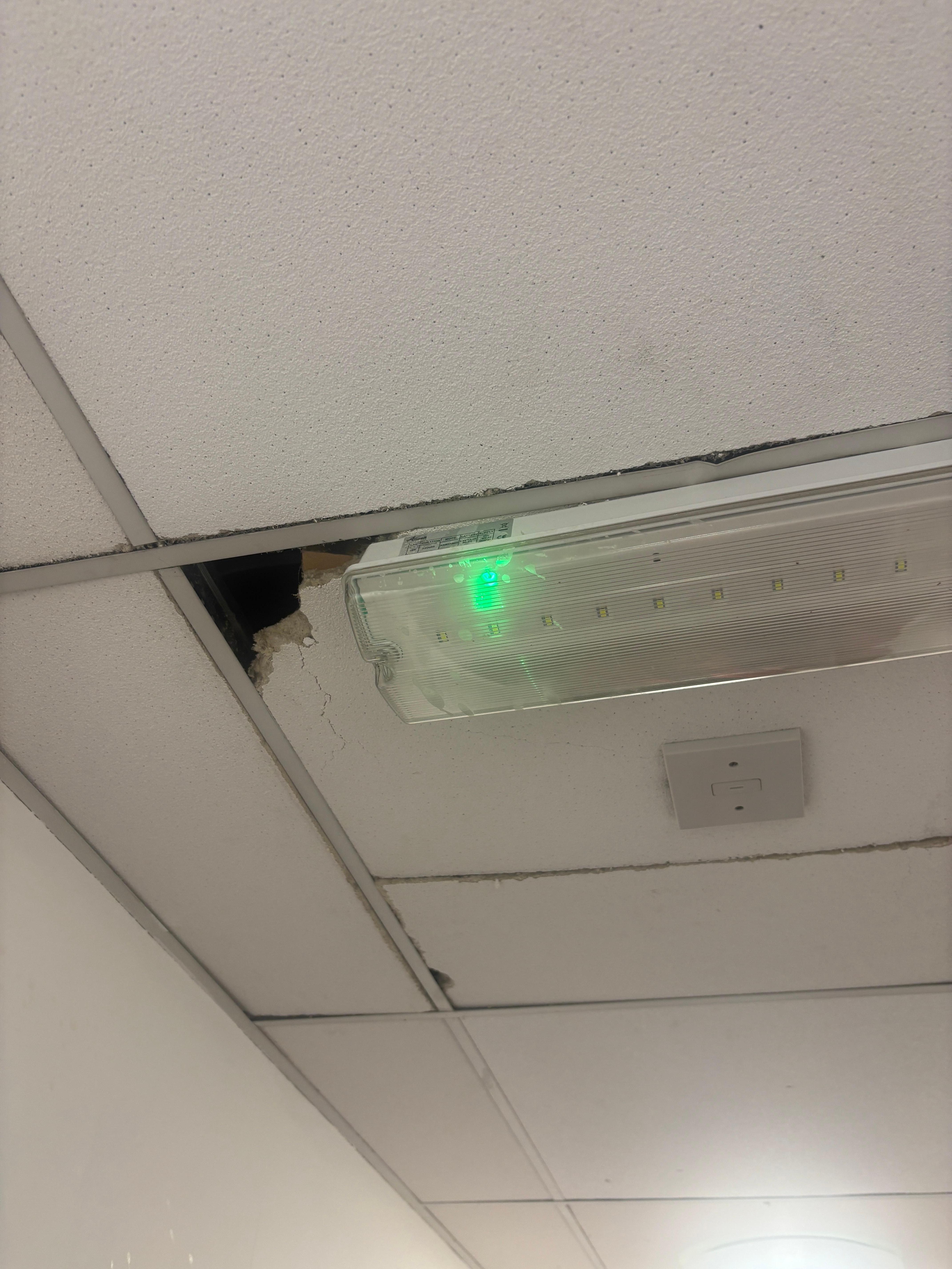 Broken ceiling tiles 