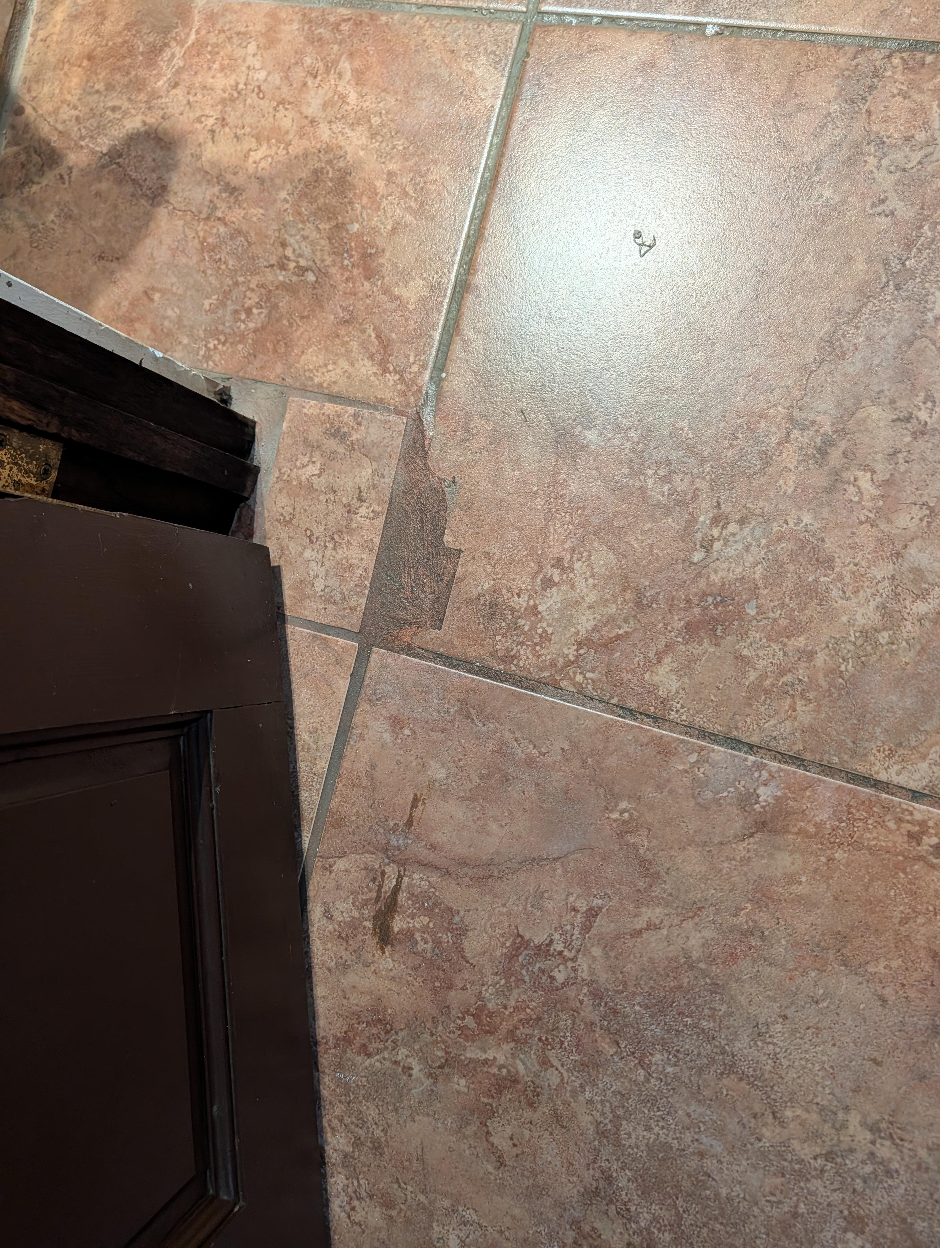 Instead of fixing tiles they just grout