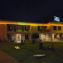 Nighttime front view.
