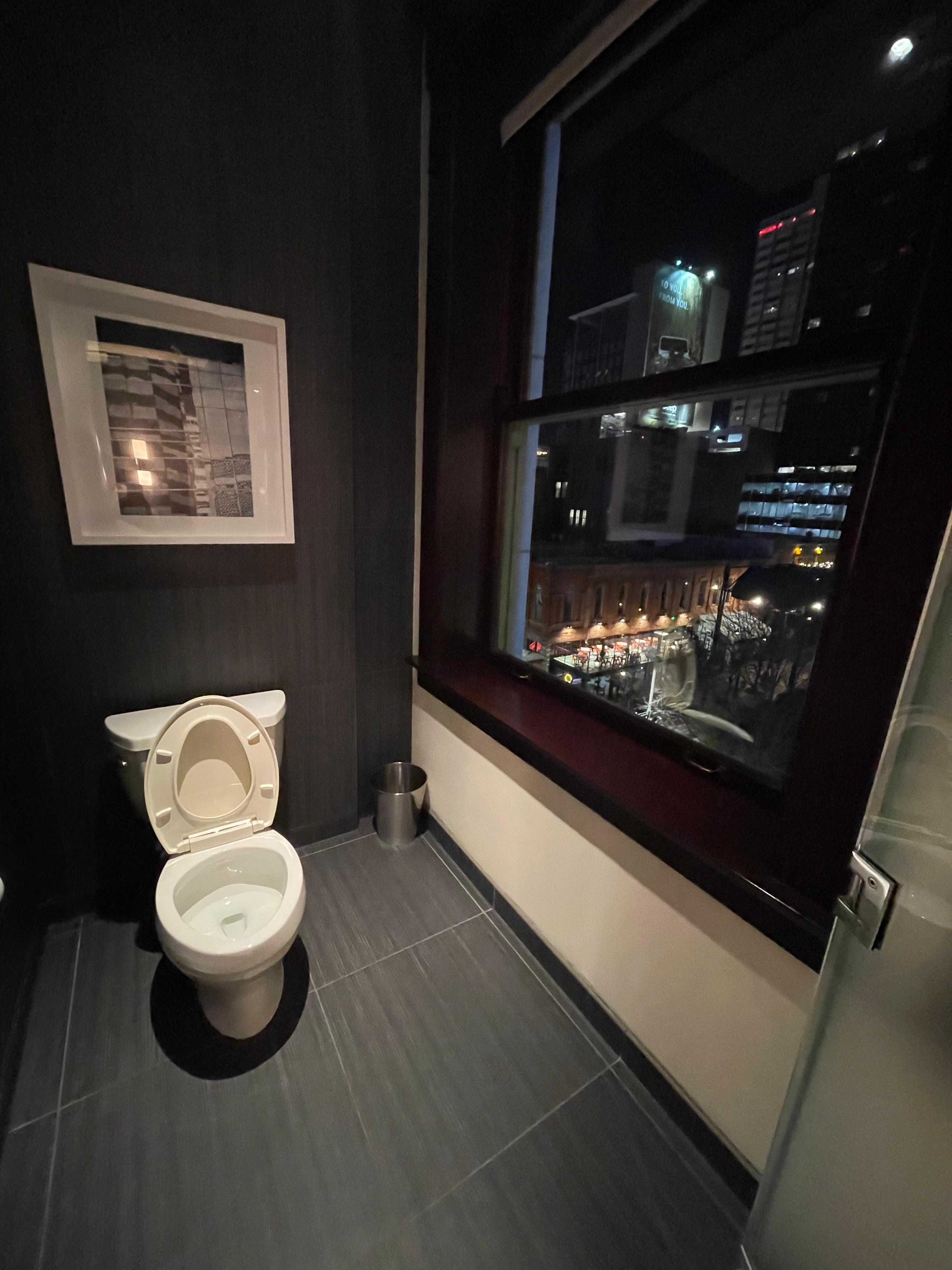 View from bathroom water closet