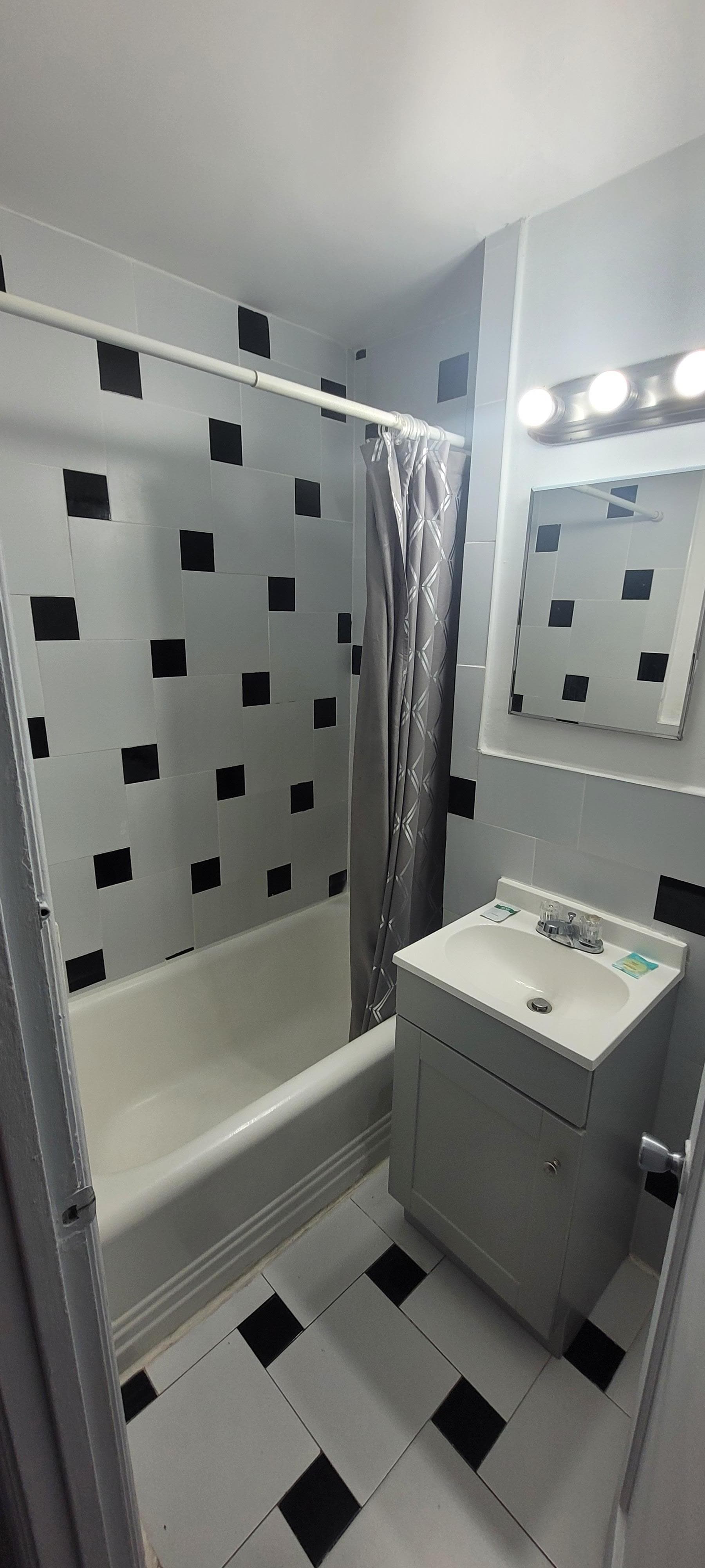 Tiniest bathroom i have ever used in my whole life. Toilet was behind the door and was not 100% level 😅