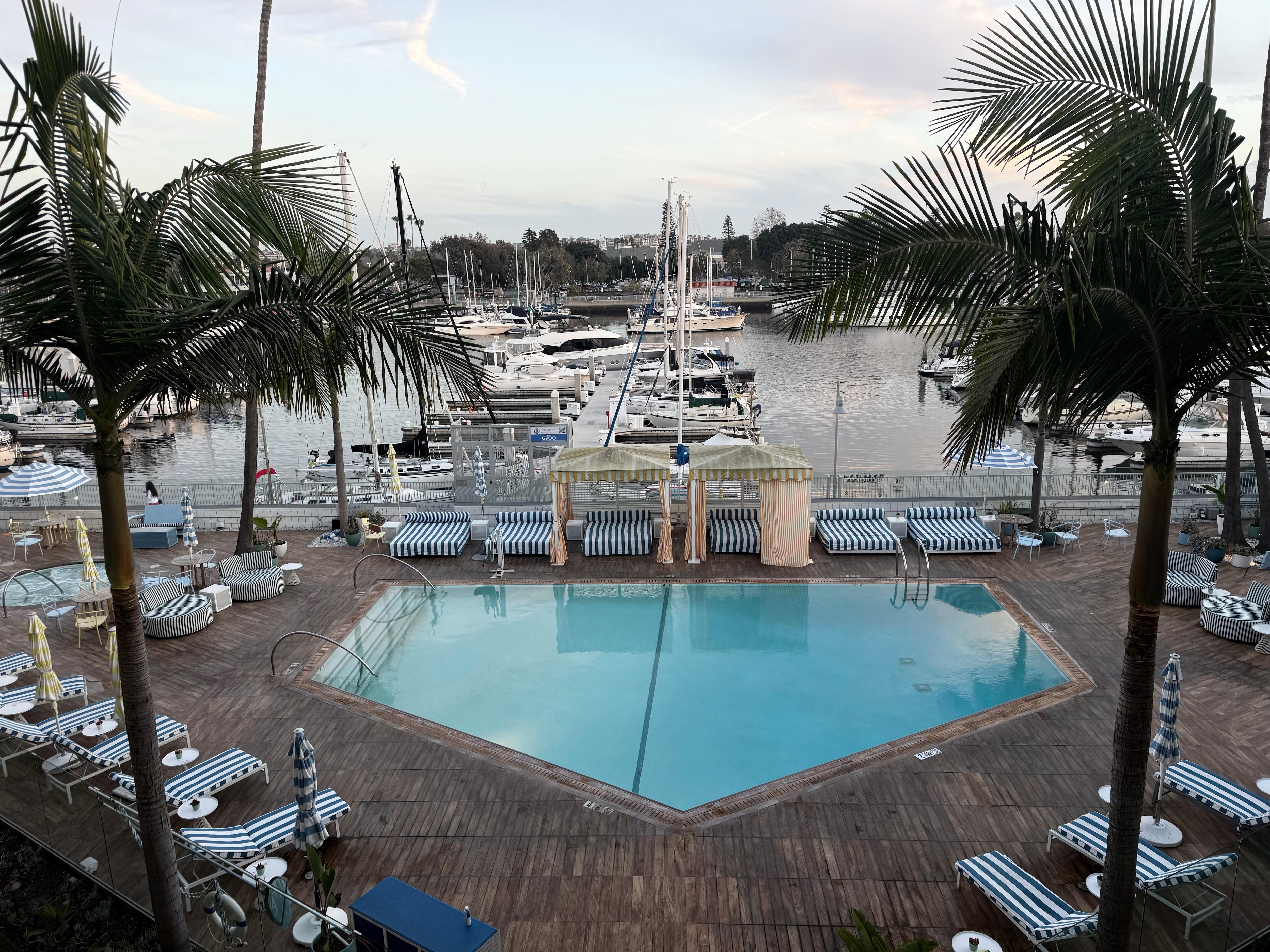 Beautiful pool and seating area. 