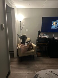 Only lamp in the room