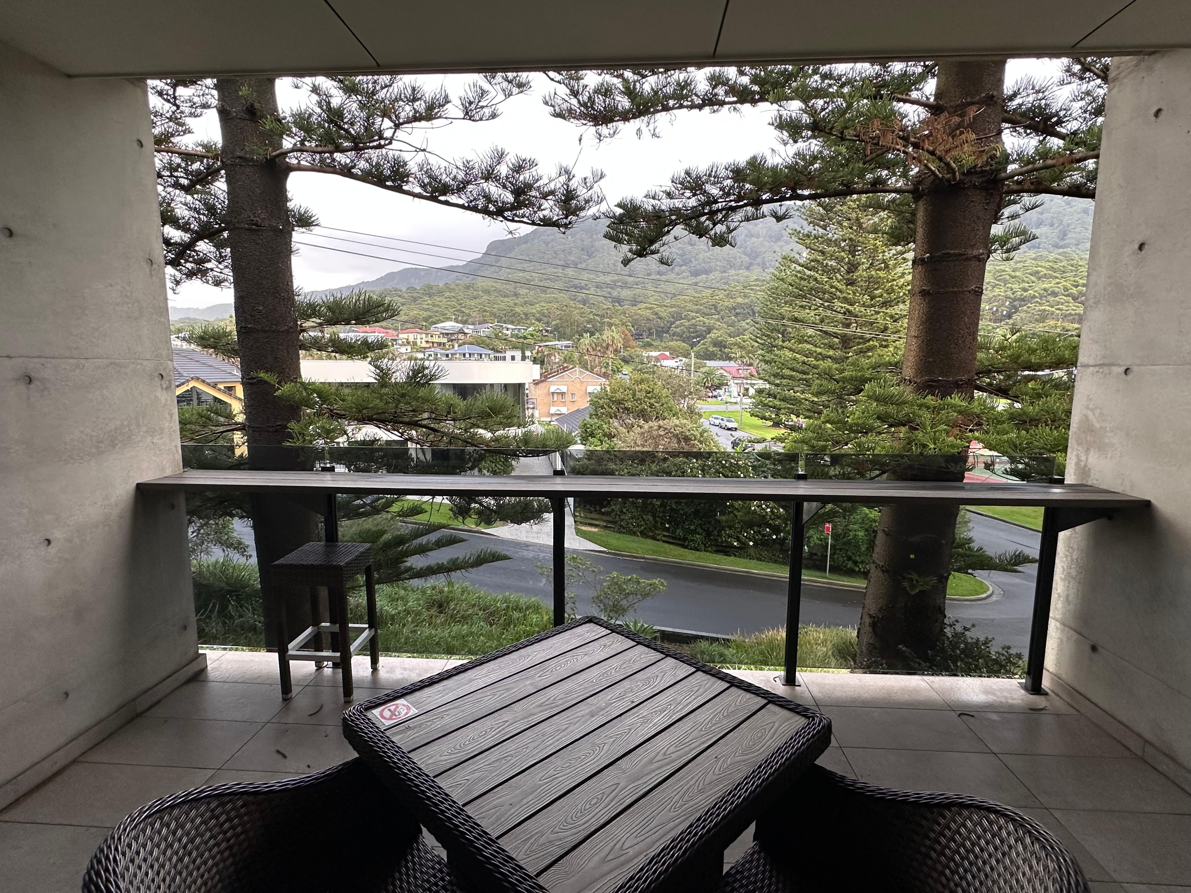 View from the room to the balcony