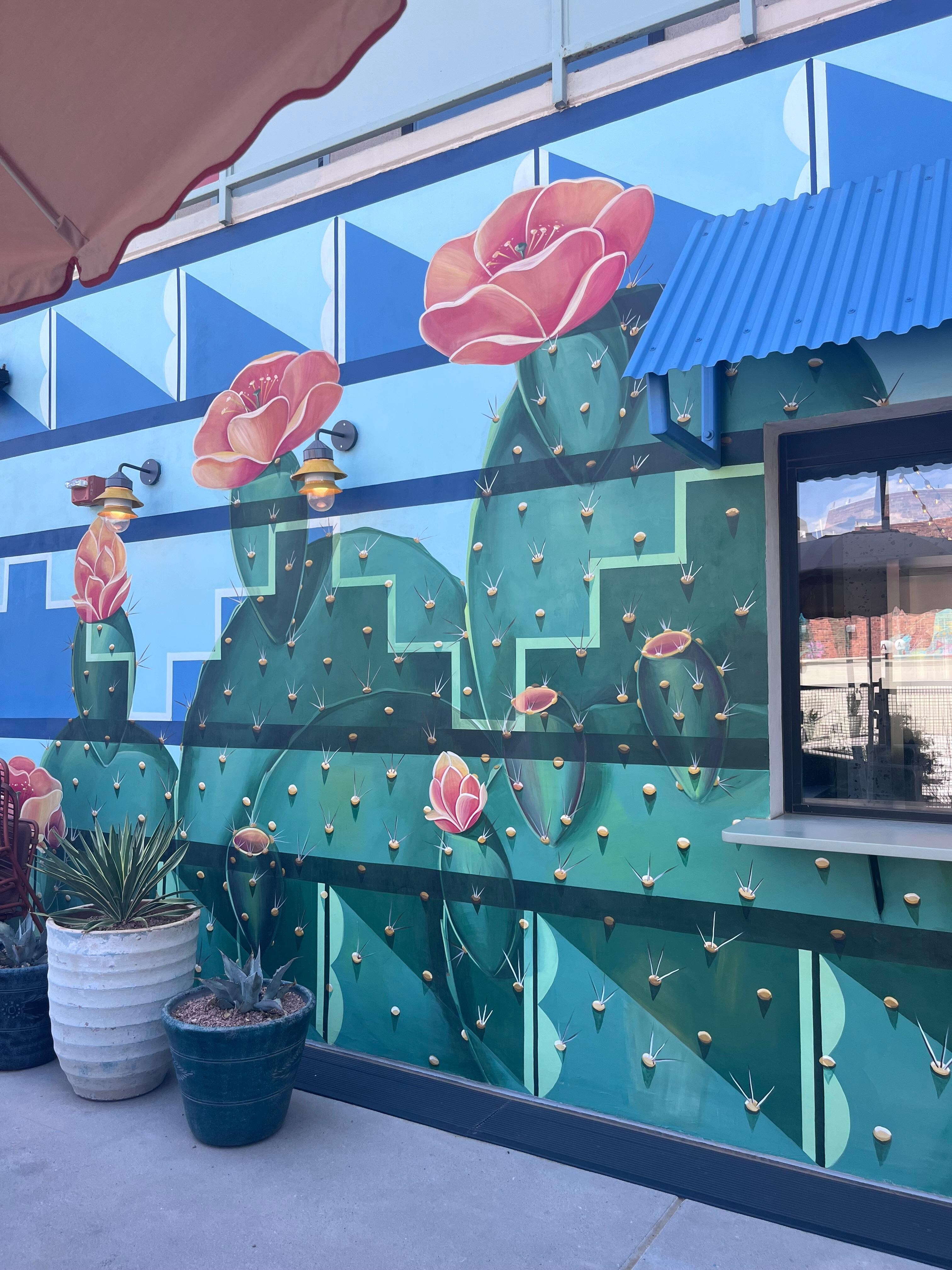 Mural by restaurant 