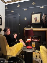 A lovely drink in front of the fire