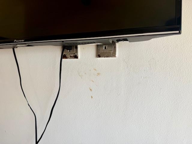 Dirty under the TV