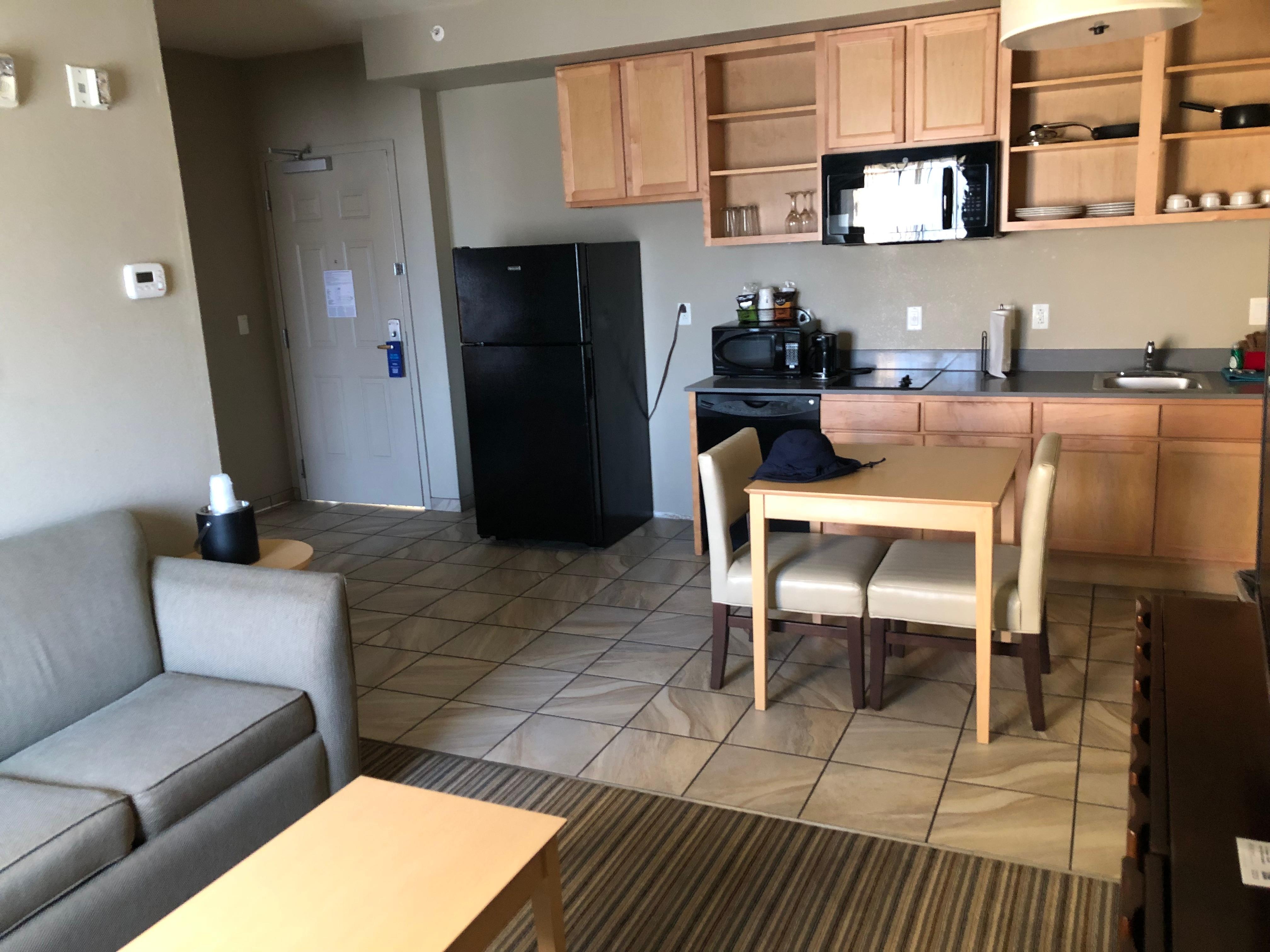 Kitchen was very handy for traveling with an infant.